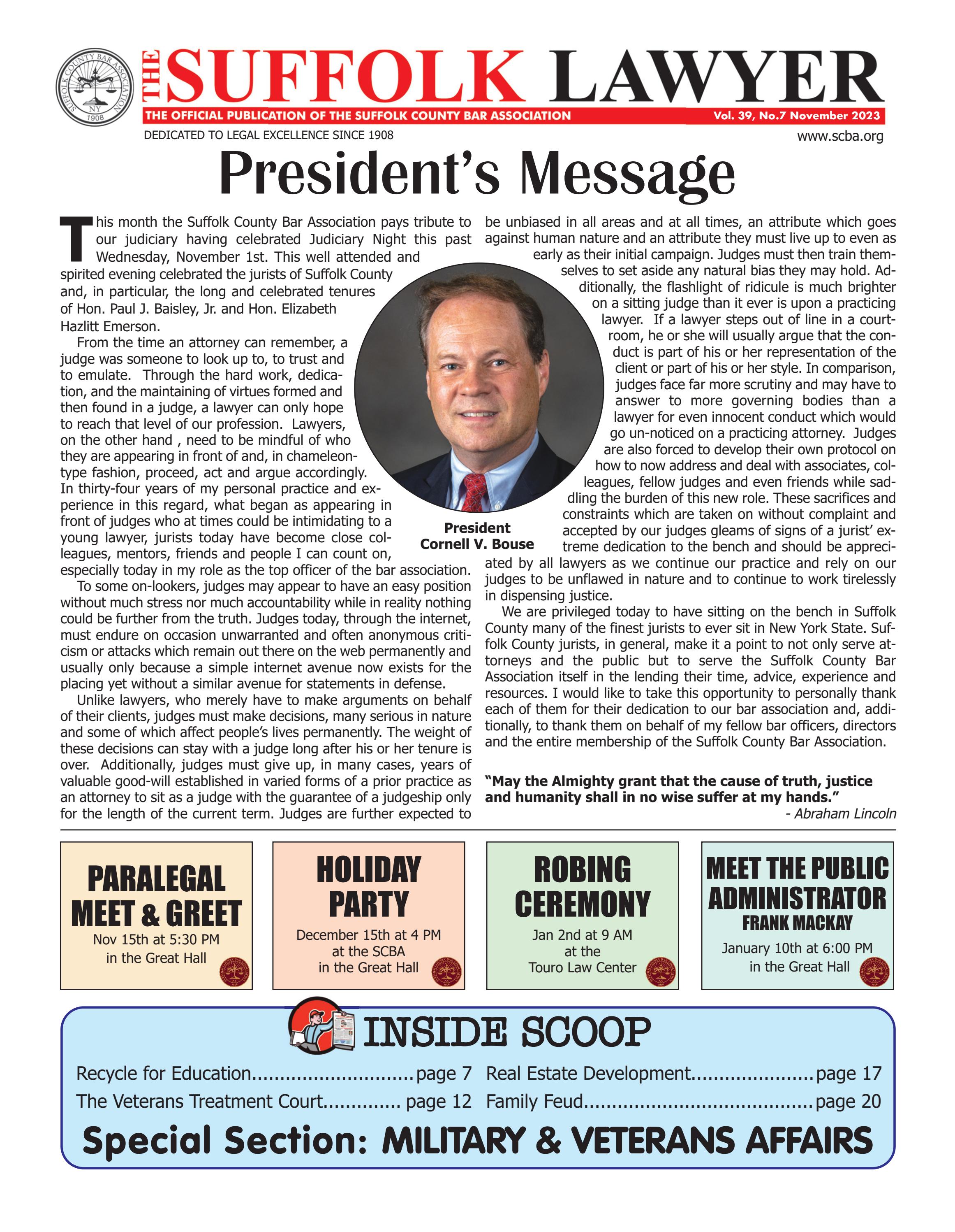 Suffolk Lawyer, November, 2023 by Fire News - Issuu