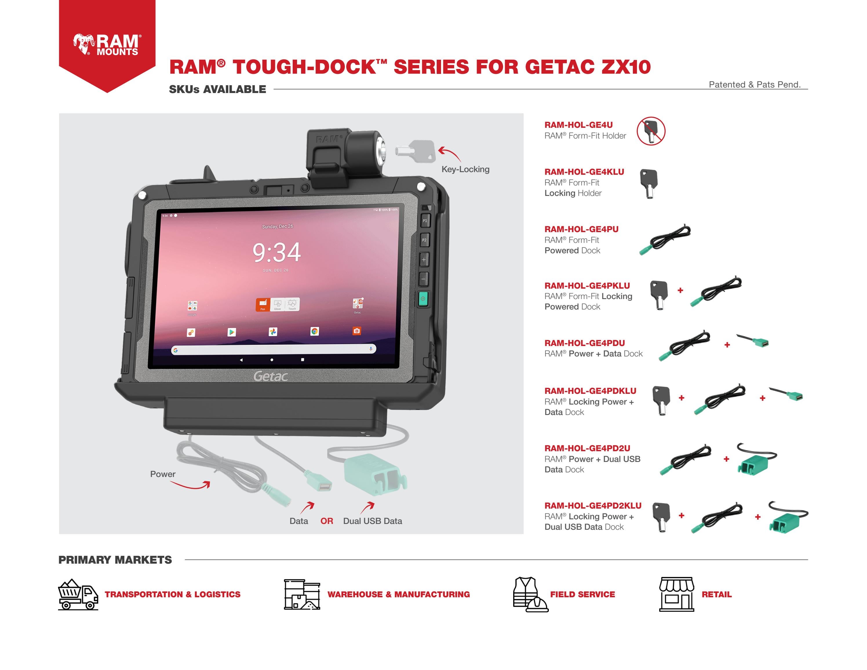 Buyer's Guide: RAM® Tough-Dock™ Series for Getac ZX10 by RAM Mounts - Issuu