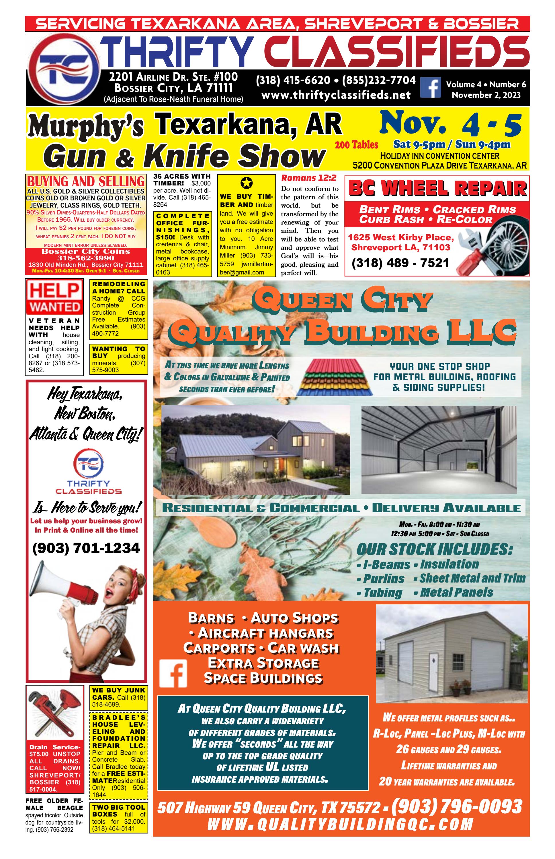 Thrifty Classifieds Shreveport, Bossier, Texarkana & Every Place November 2, 2023 by Thrifty ...