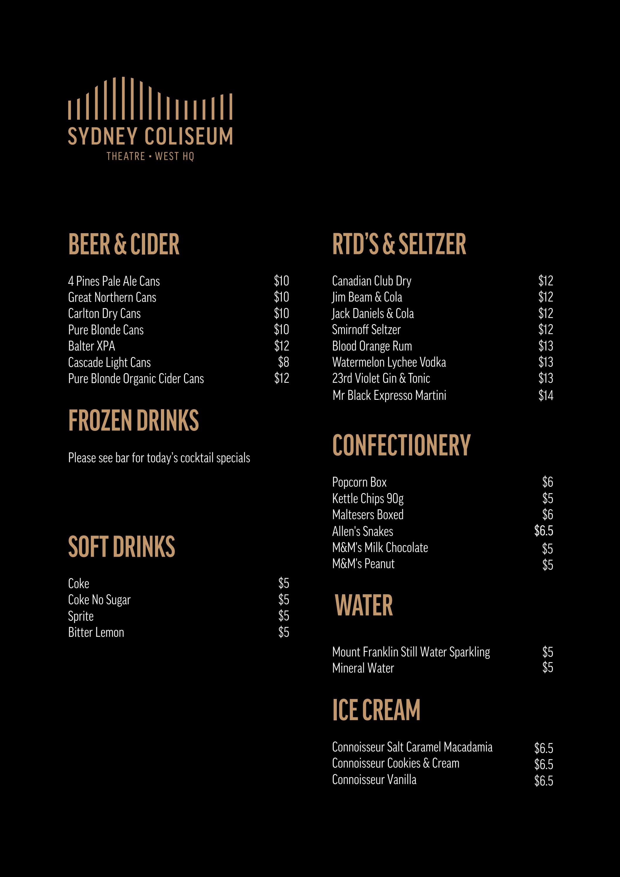 Sydney Coliseum Theatre Bar Menu by westhq - Issuu