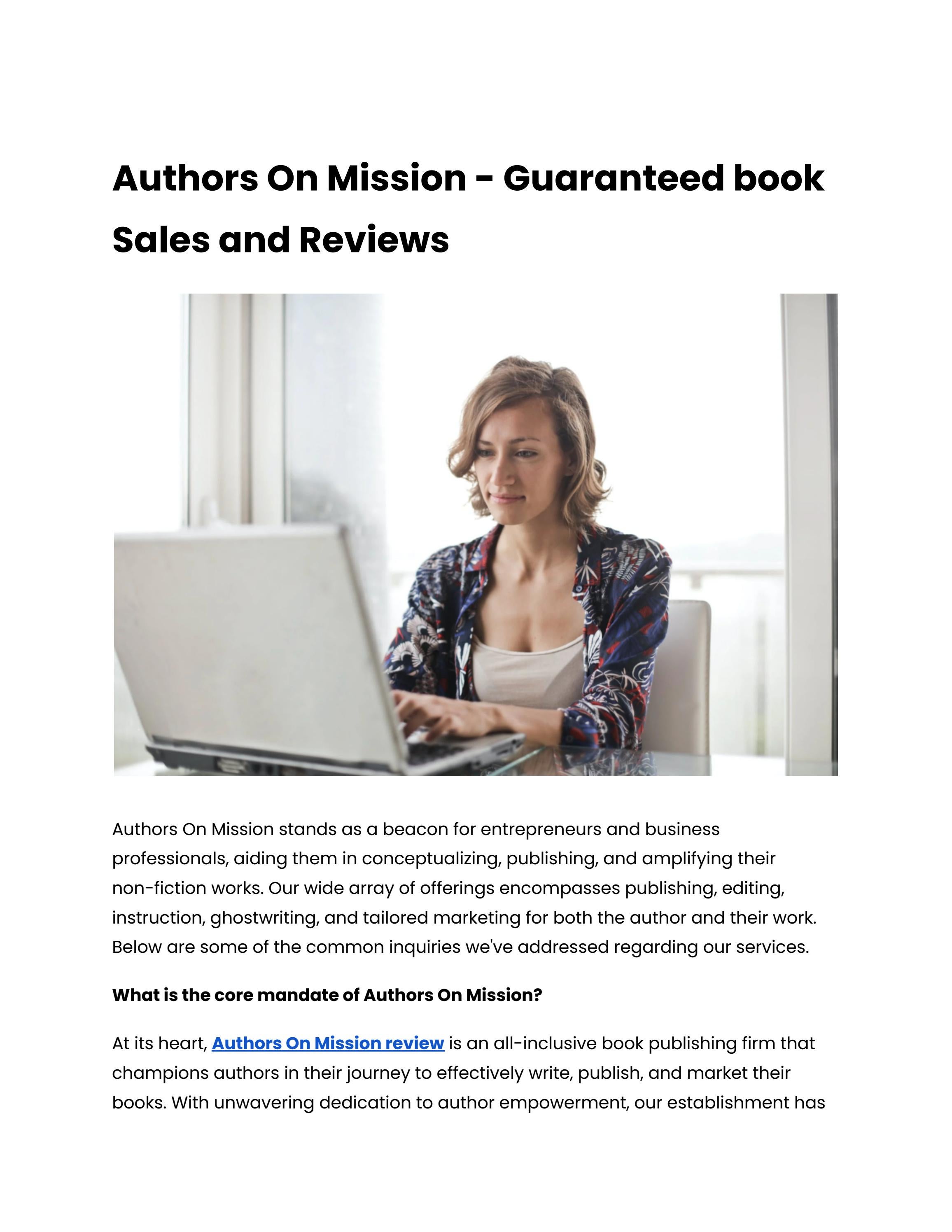 Authors On Mission - Guaranteed book Sales and Reviews by authrsnmssn ...