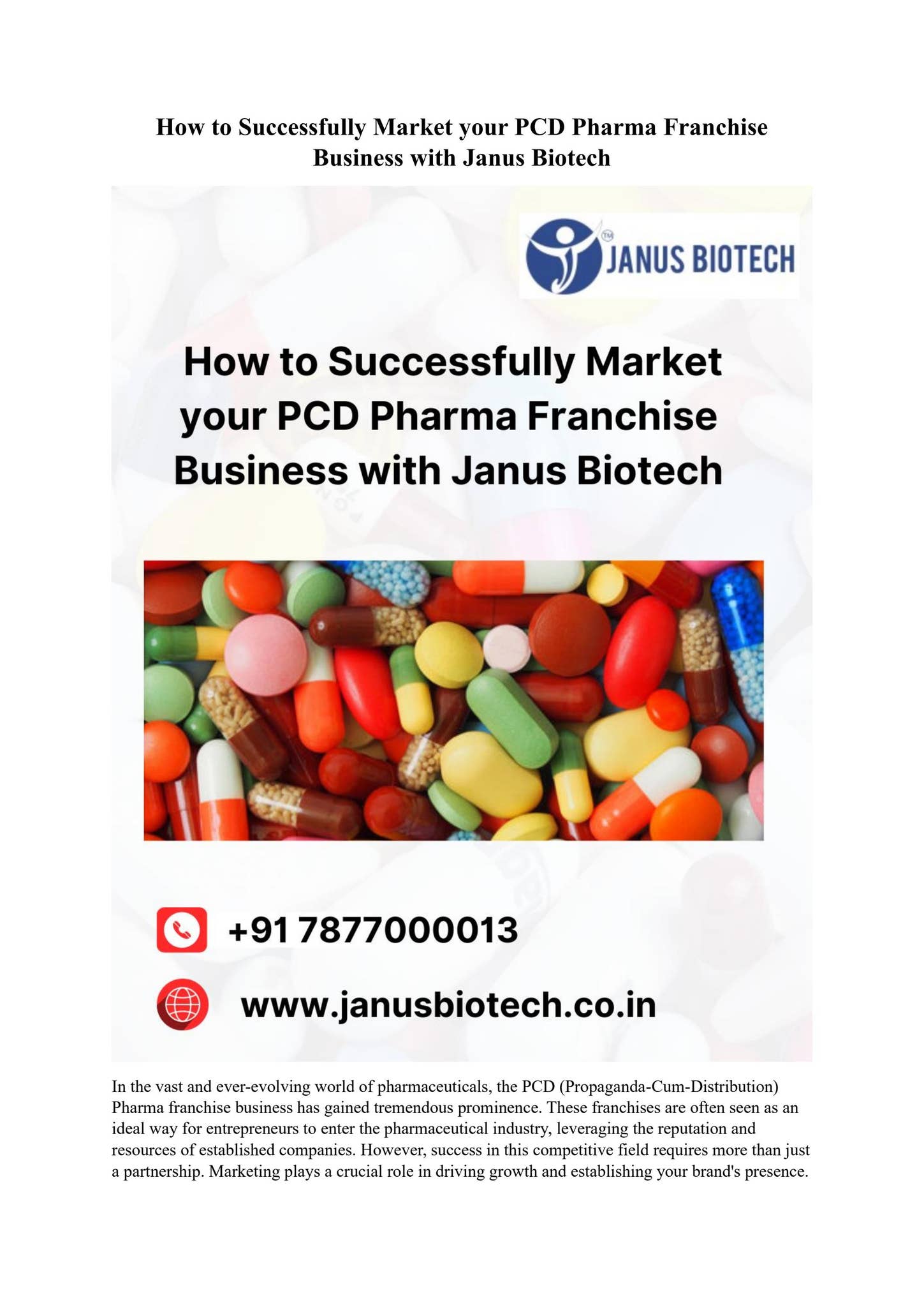 How to Successfully Market your PCD Pharma Franchise Business with ...