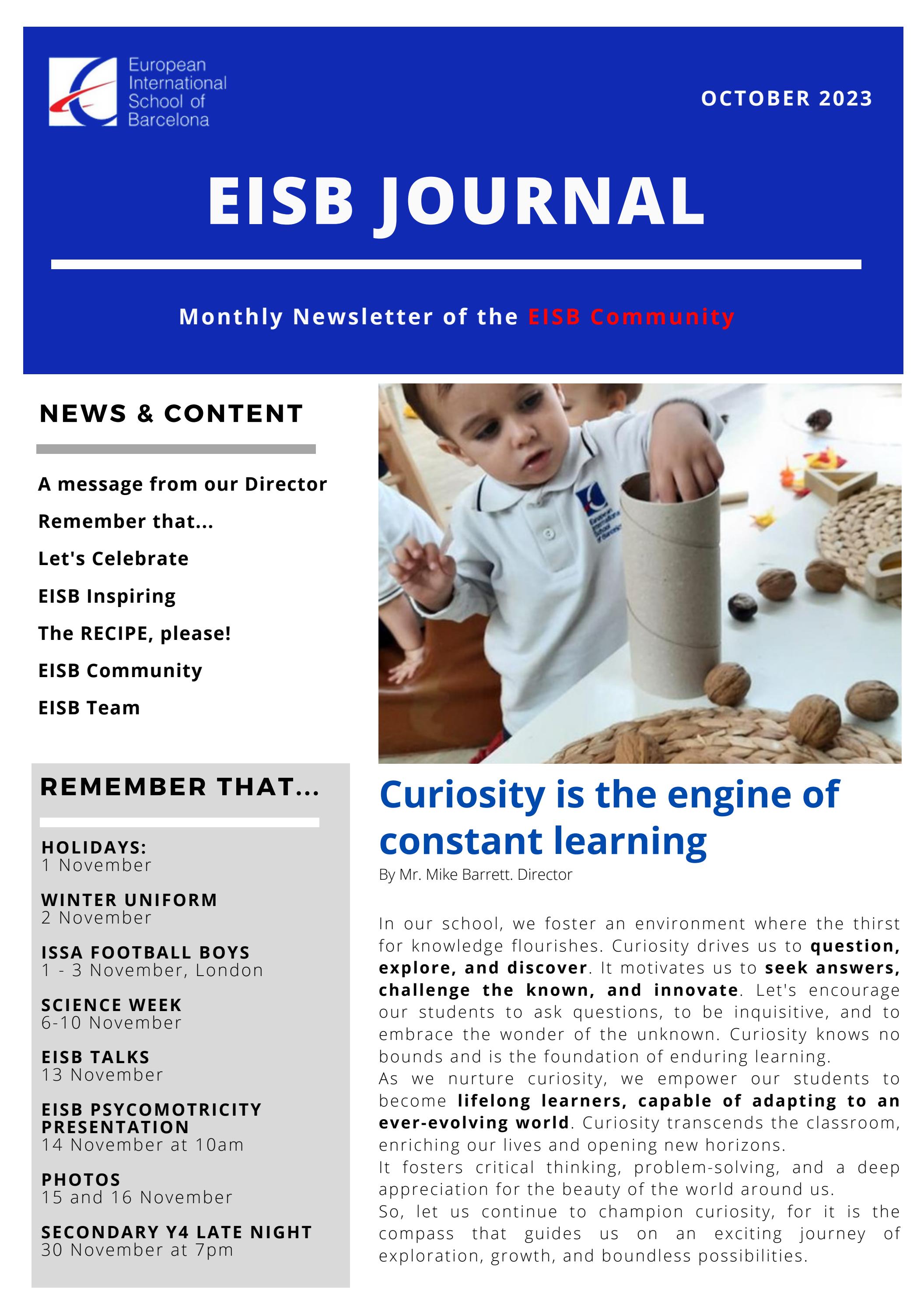 EISB Journal October 2023 by European International School of Barcelona ...