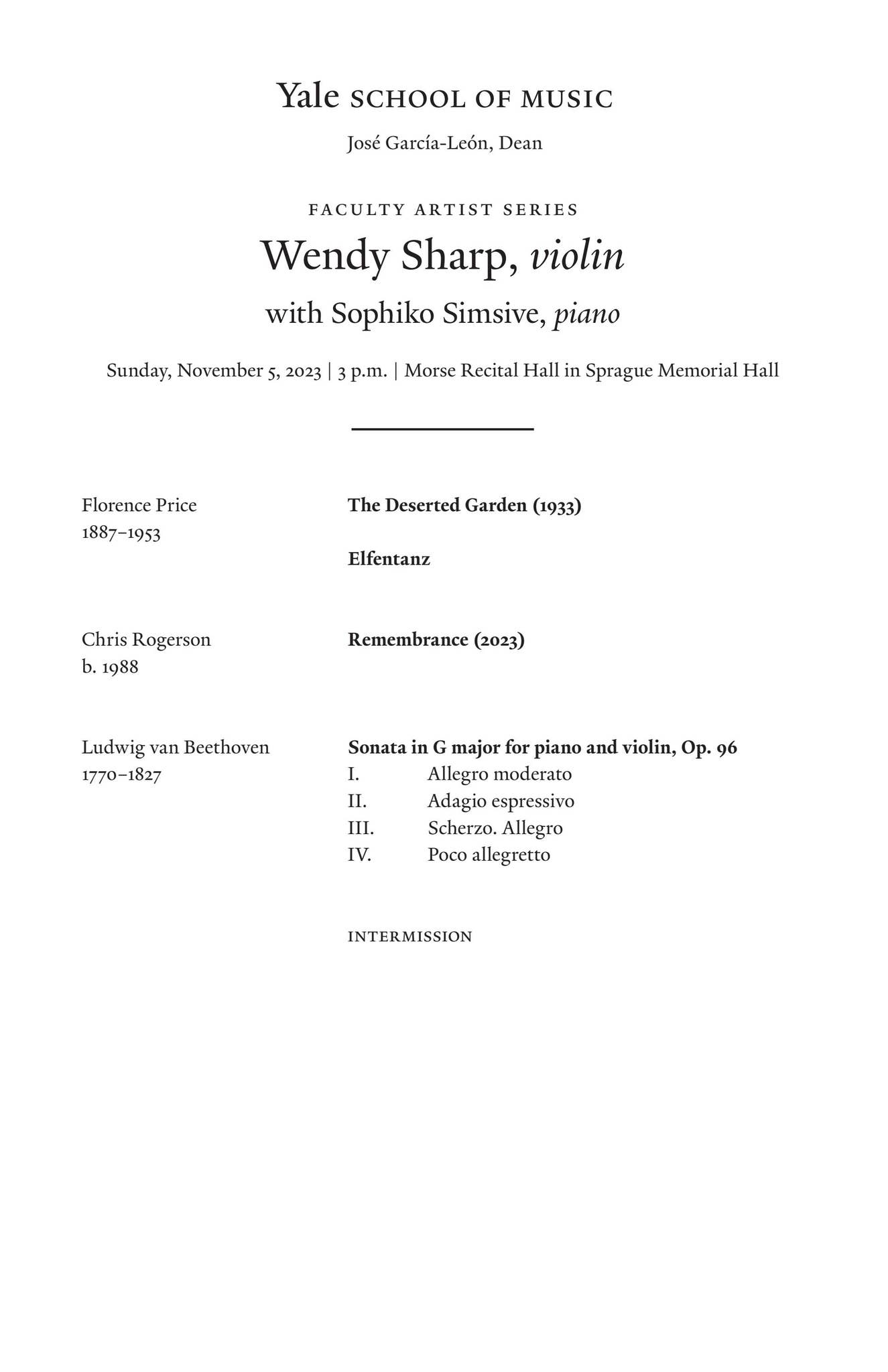 Wendy Sharp, violin, November 5, 2023 by Yale School of Music - Issuu