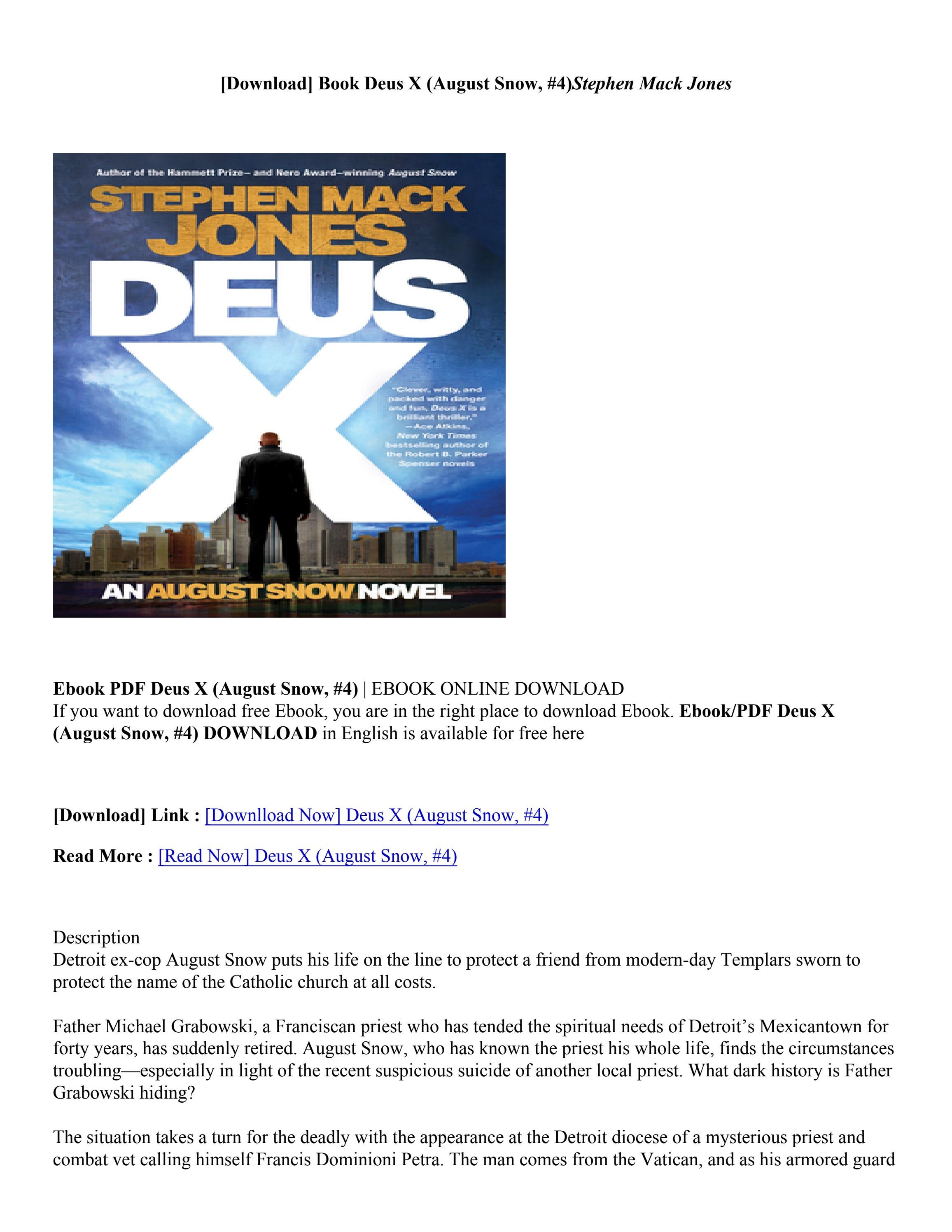 [PDF] Download Deus X (August Snow, #4) By Stephen Mack Jones by ...