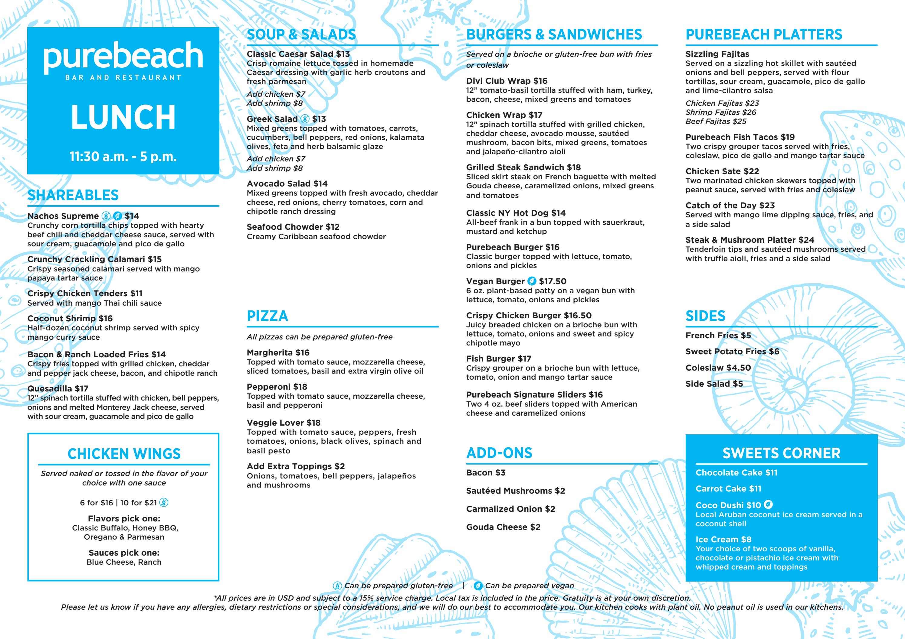 Purebeach Lunch & Dinner Menu by Divi Resorts - Issuu