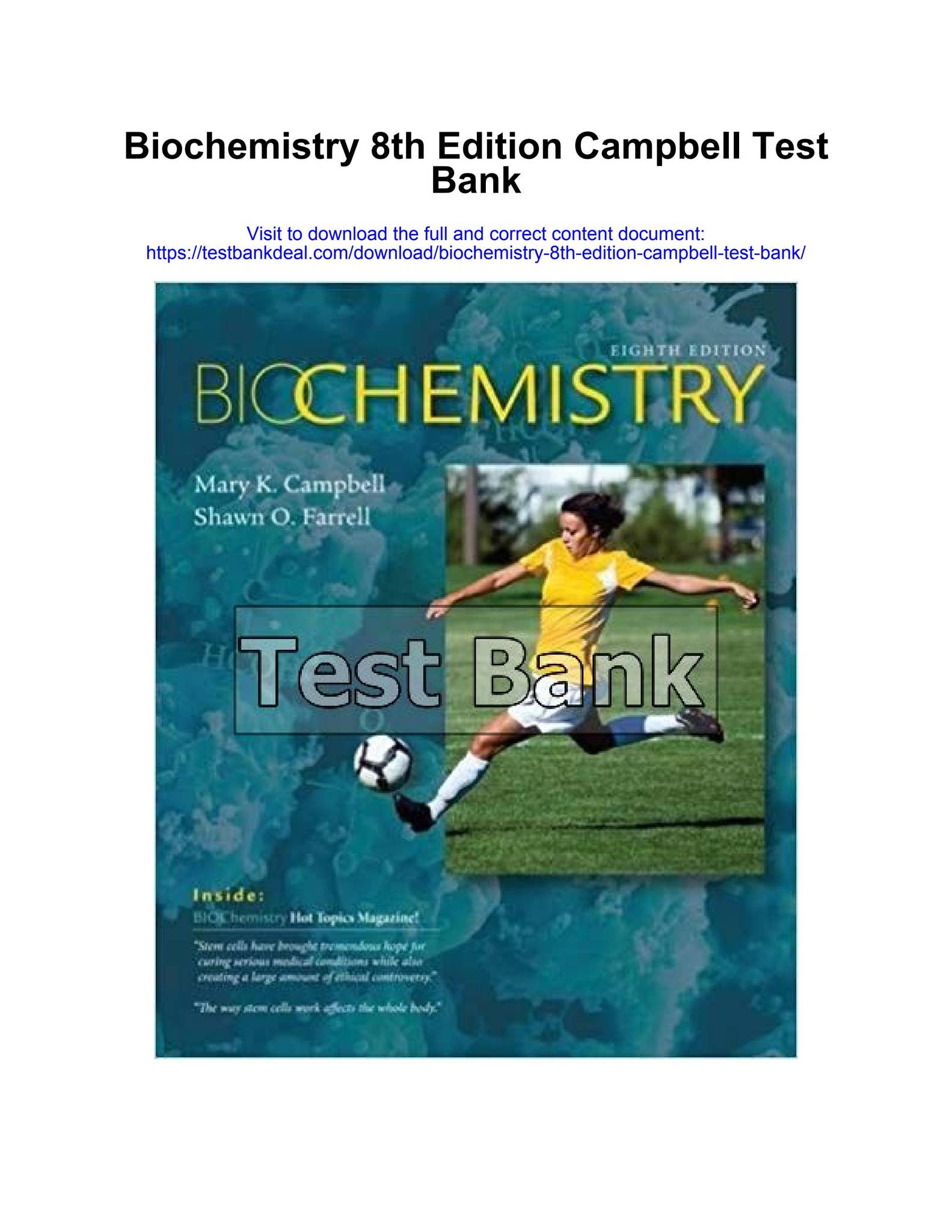 Biochemistry 8th edition campbell test bank by adam.speights413 - Issuu