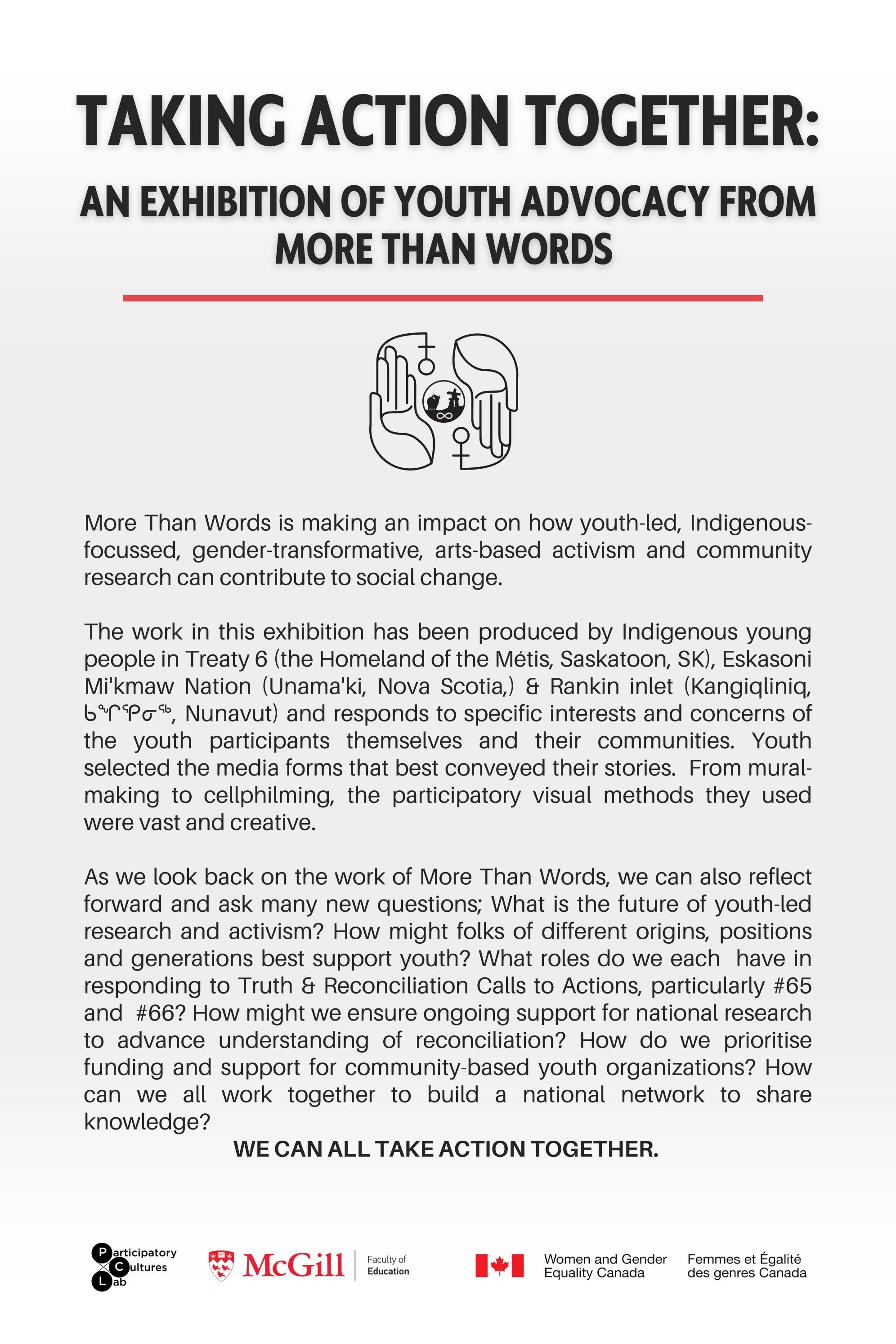 Taking Action Together Exhibition Posters by More Than Words ...
