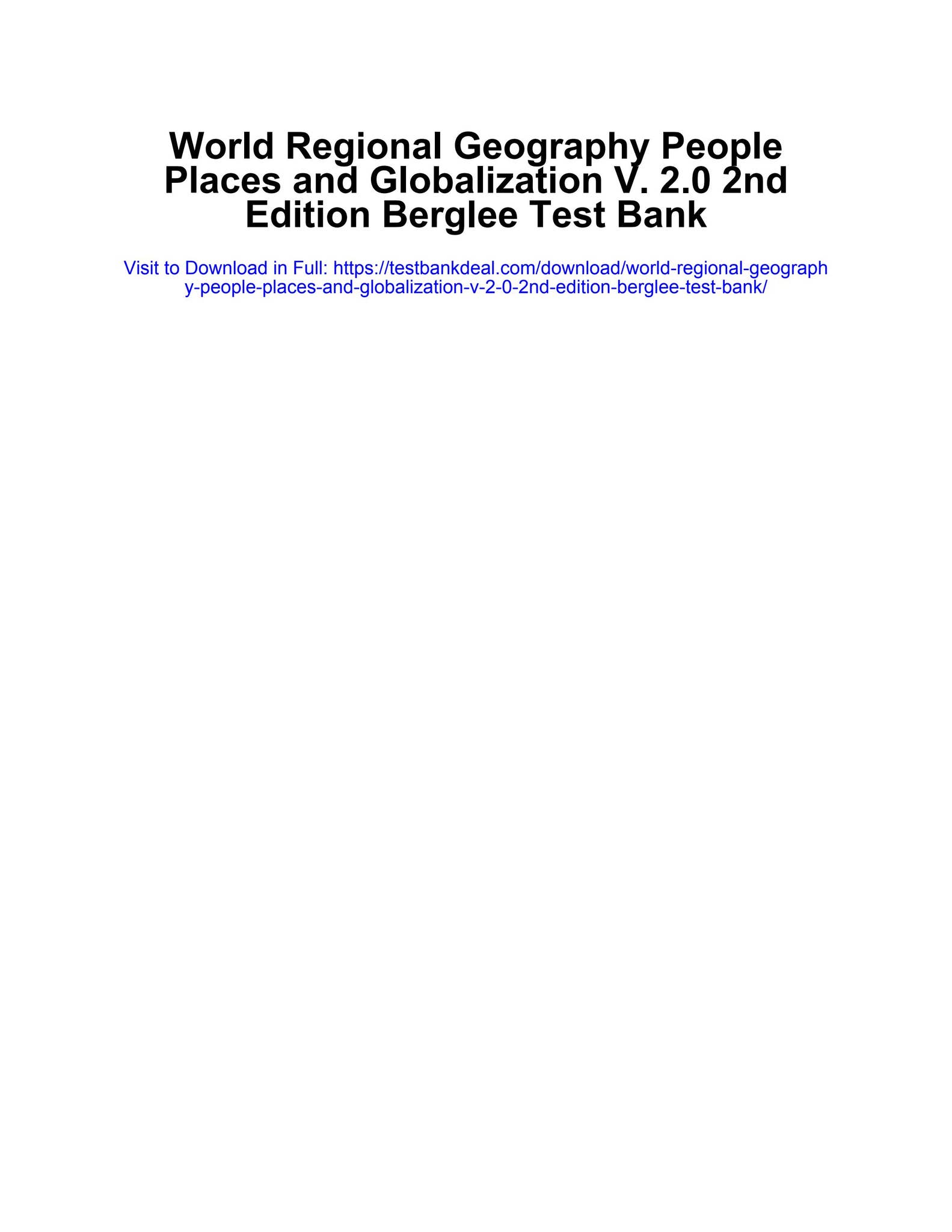 World regional geography people places and globalization v 2 0 2nd ...