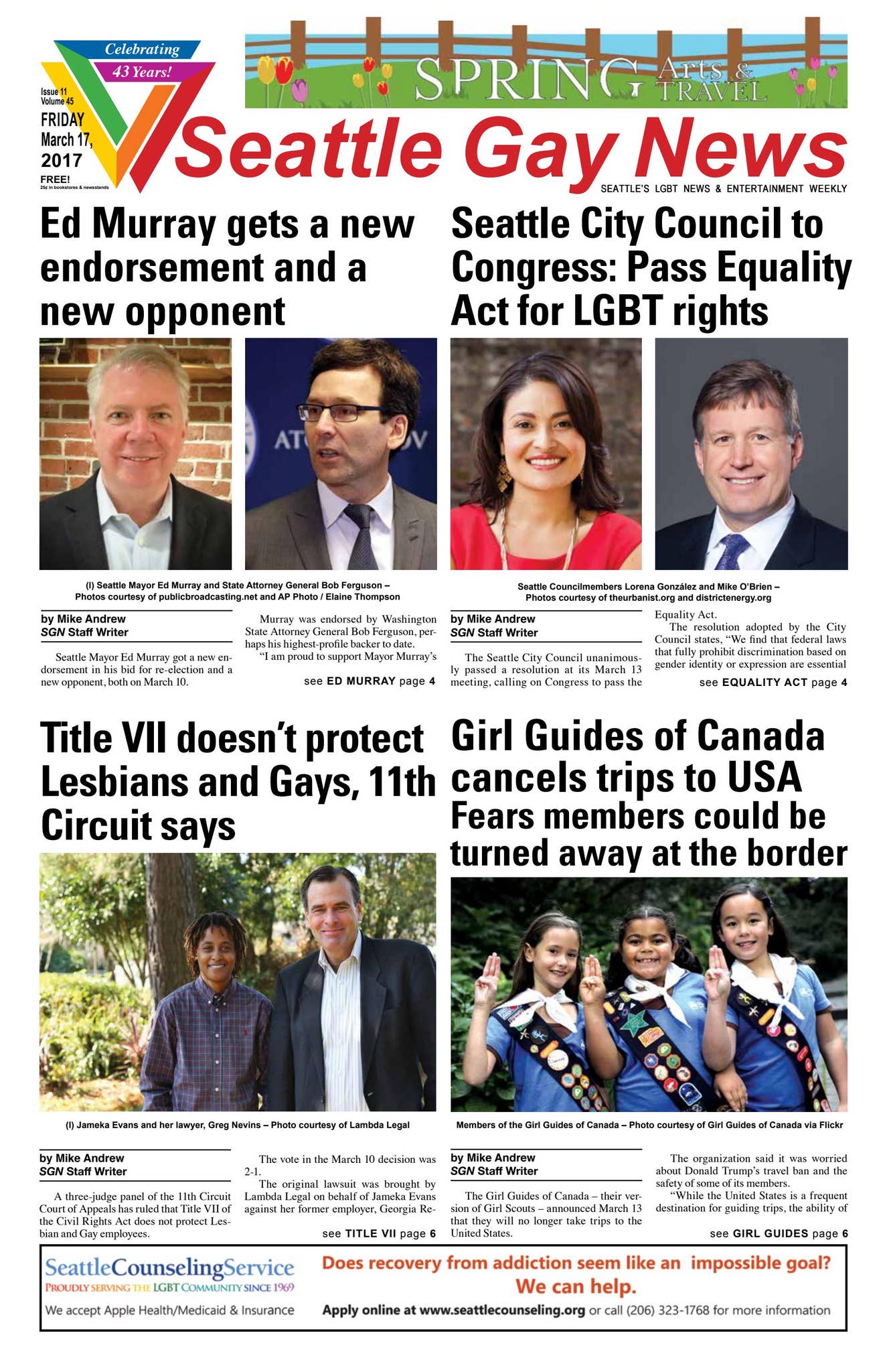SGN March 17, 2017 - Section 1 by SGN (Seattle Gay News) Archives - Issuu