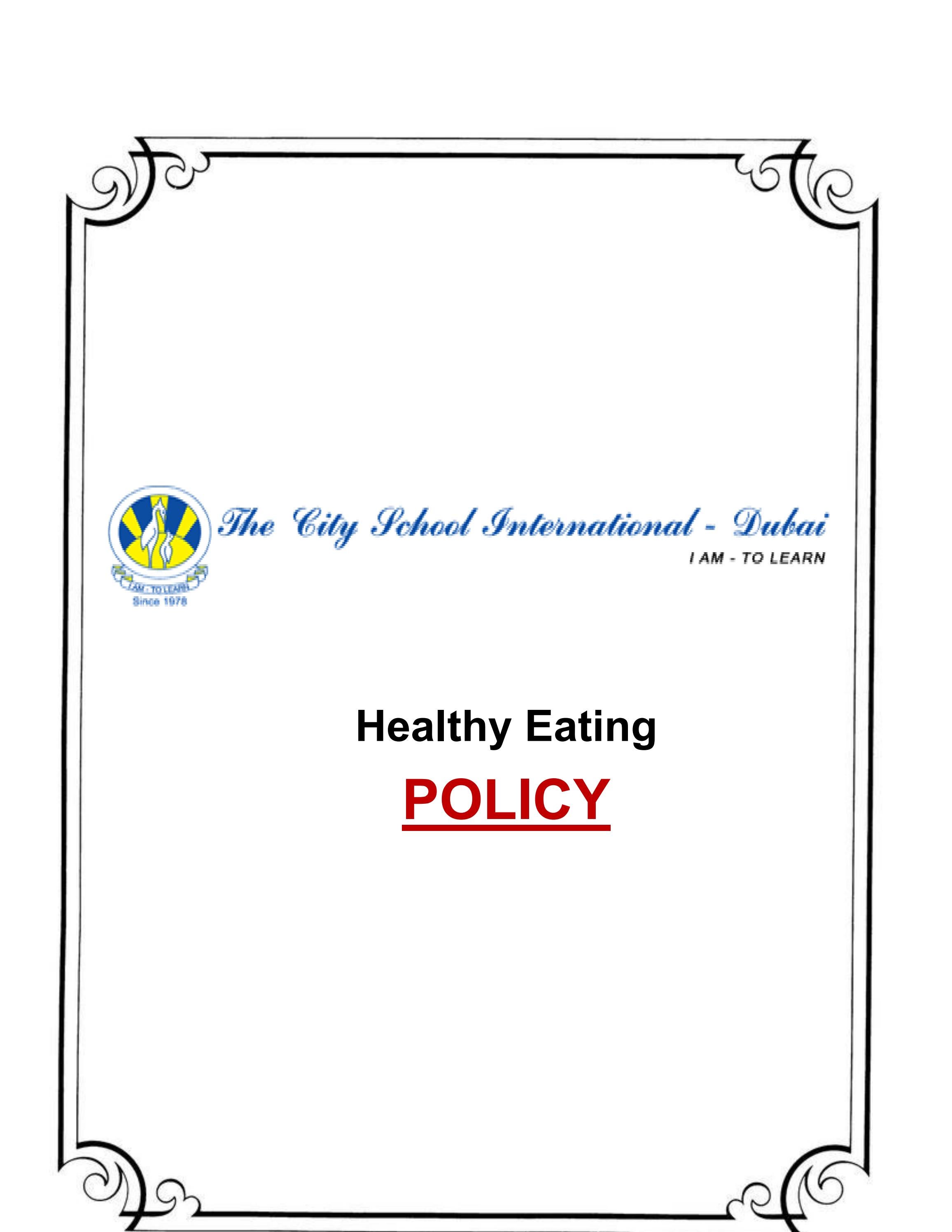 Healthy Eating Policy by Muzammal Shahzad - Issuu