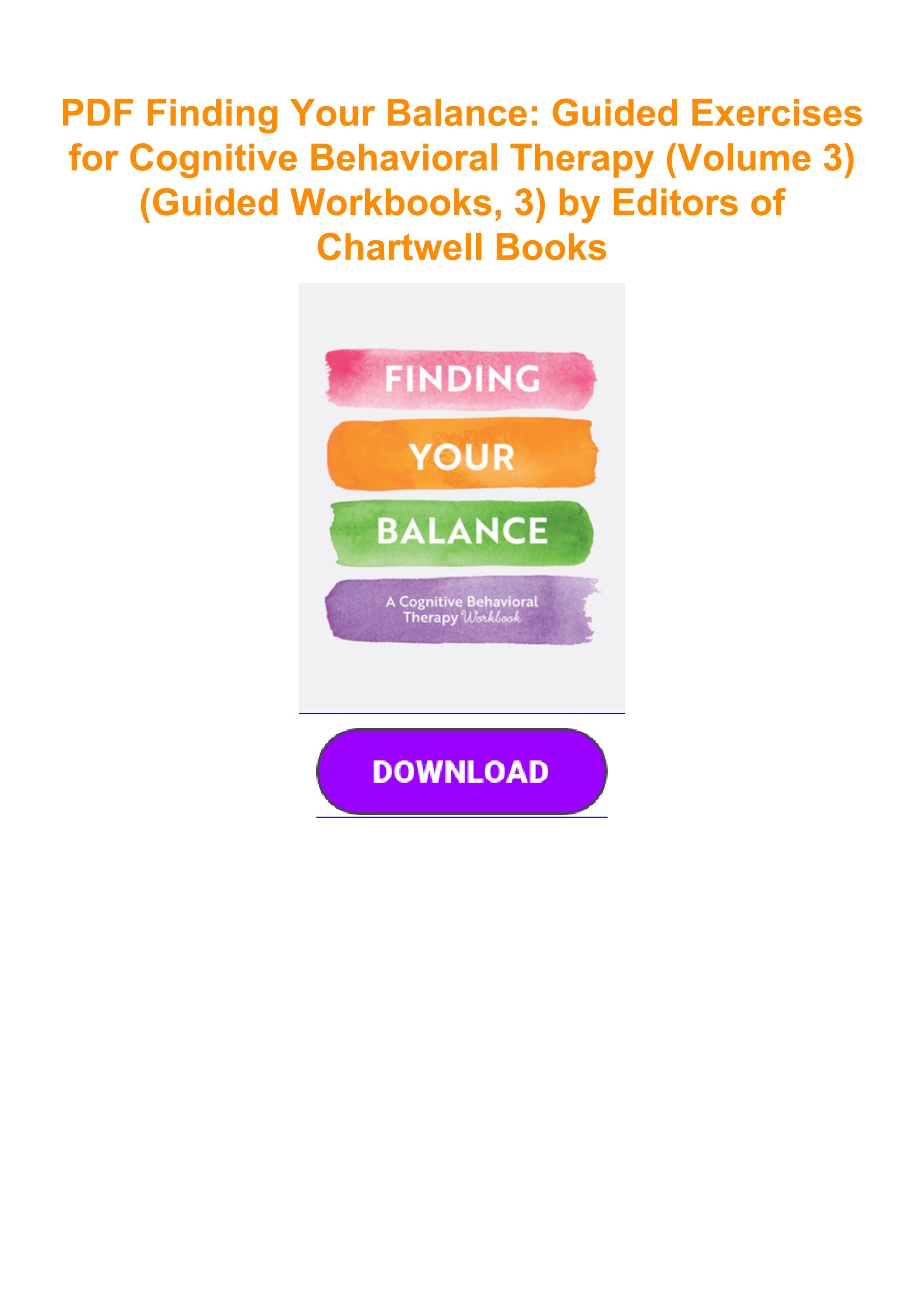PDF Finding Your Balance: Guided Exercises for Cognitive Behavioral ...