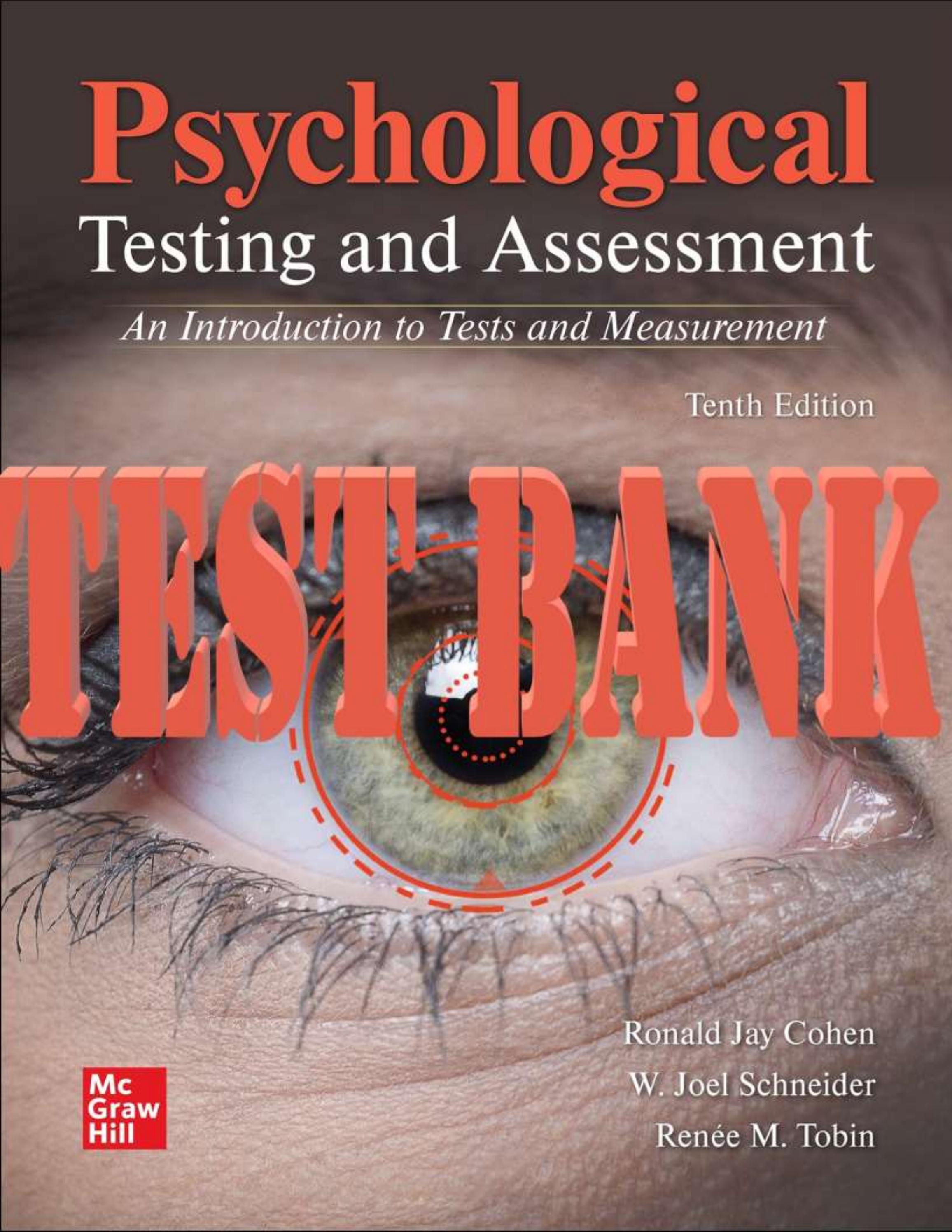 TEST BANK for Psychological Testing and Assessment, 10th Edition ISBN13 ...