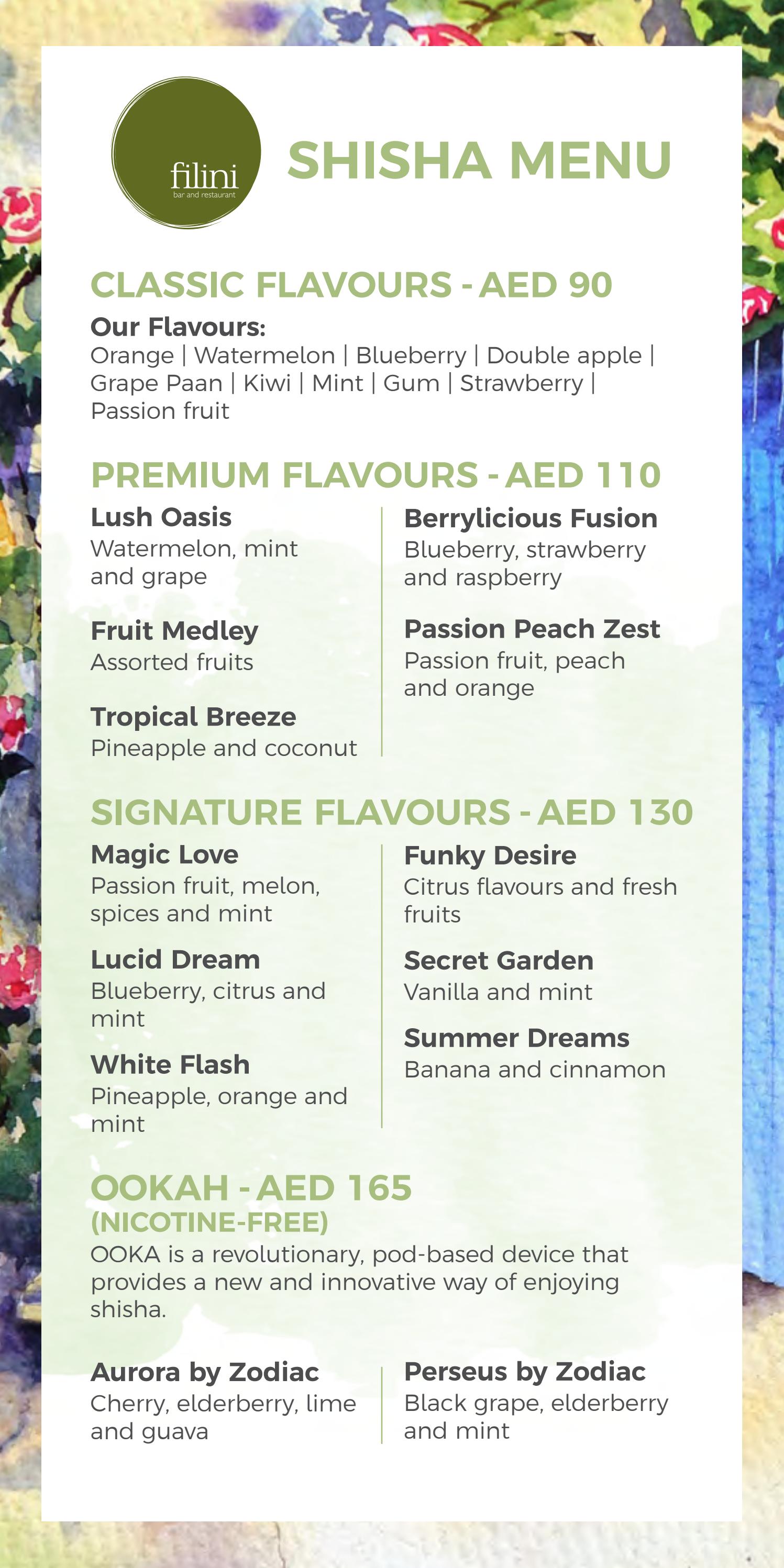Filini Shisha Menu by Yas Plaza Hotels - Issuu