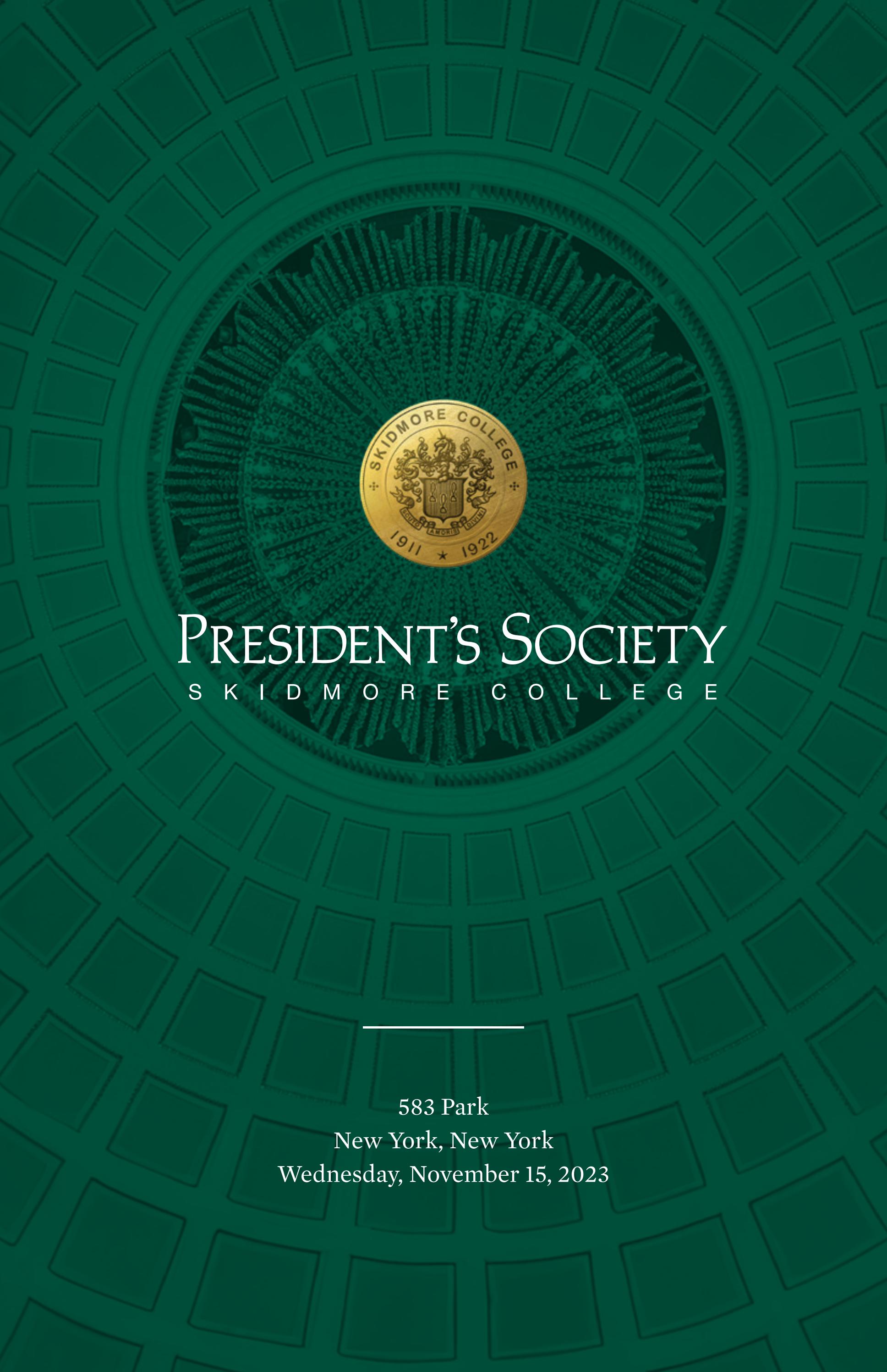Skidmore College President's Society program and member listing, 2023 ...