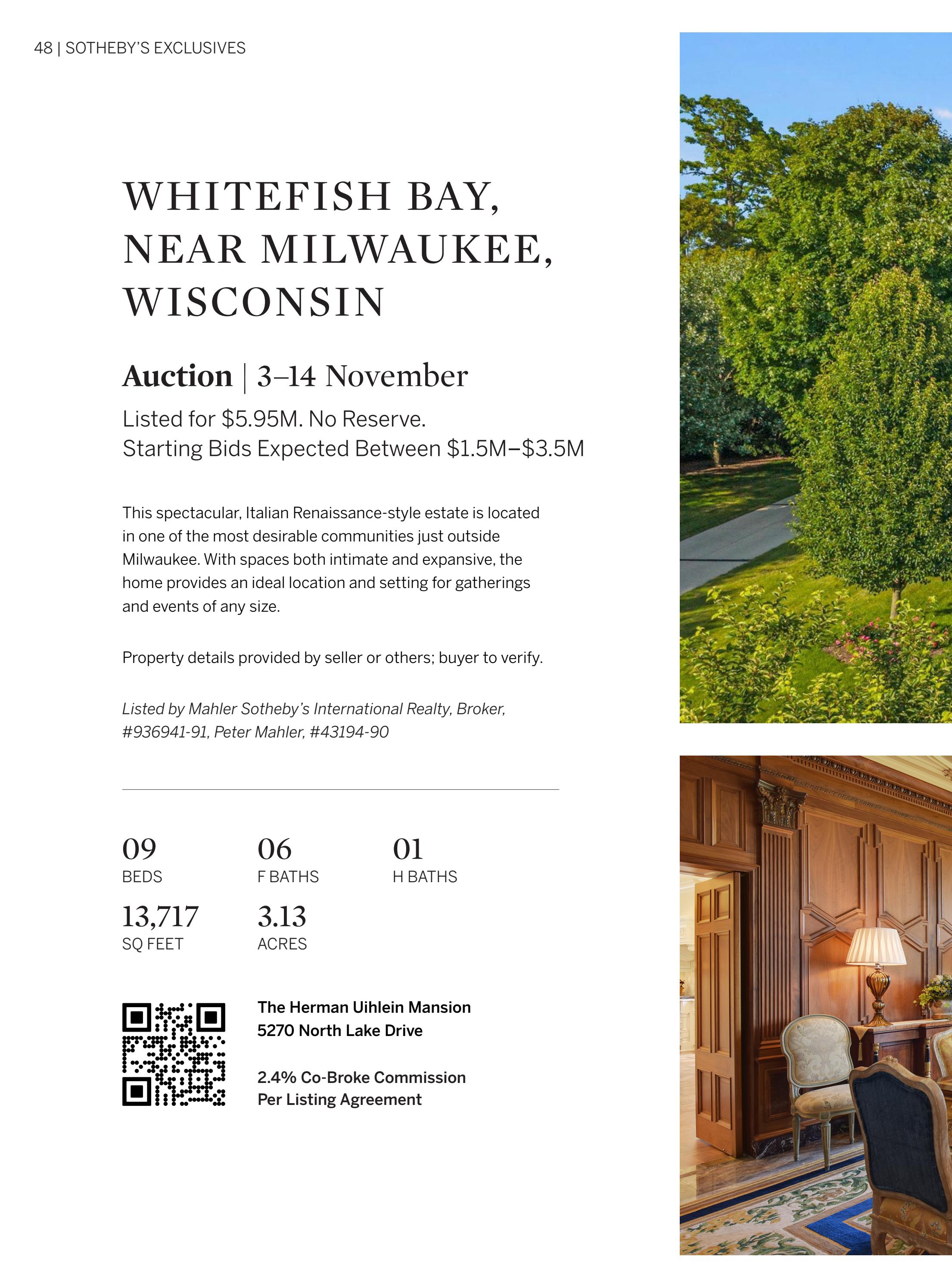 Catalogue Spread - The Herman Uihlein Mansion by Sotheby's Concierge ...