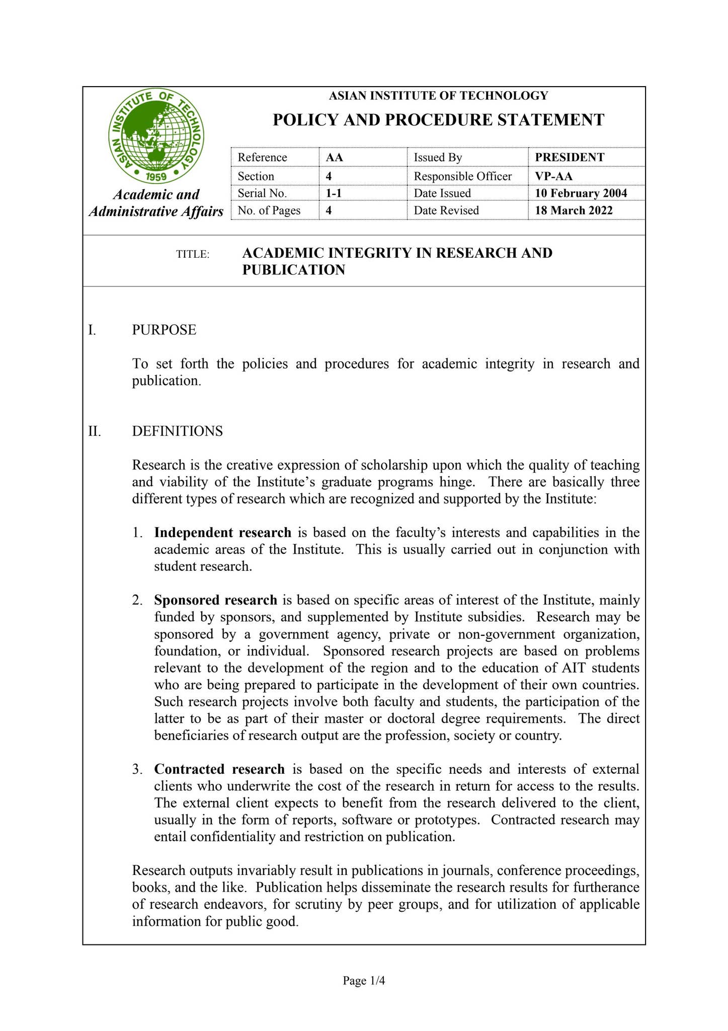 AA-4-1-1 Academic Integrity in Research and Publication by AITasia - Issuu