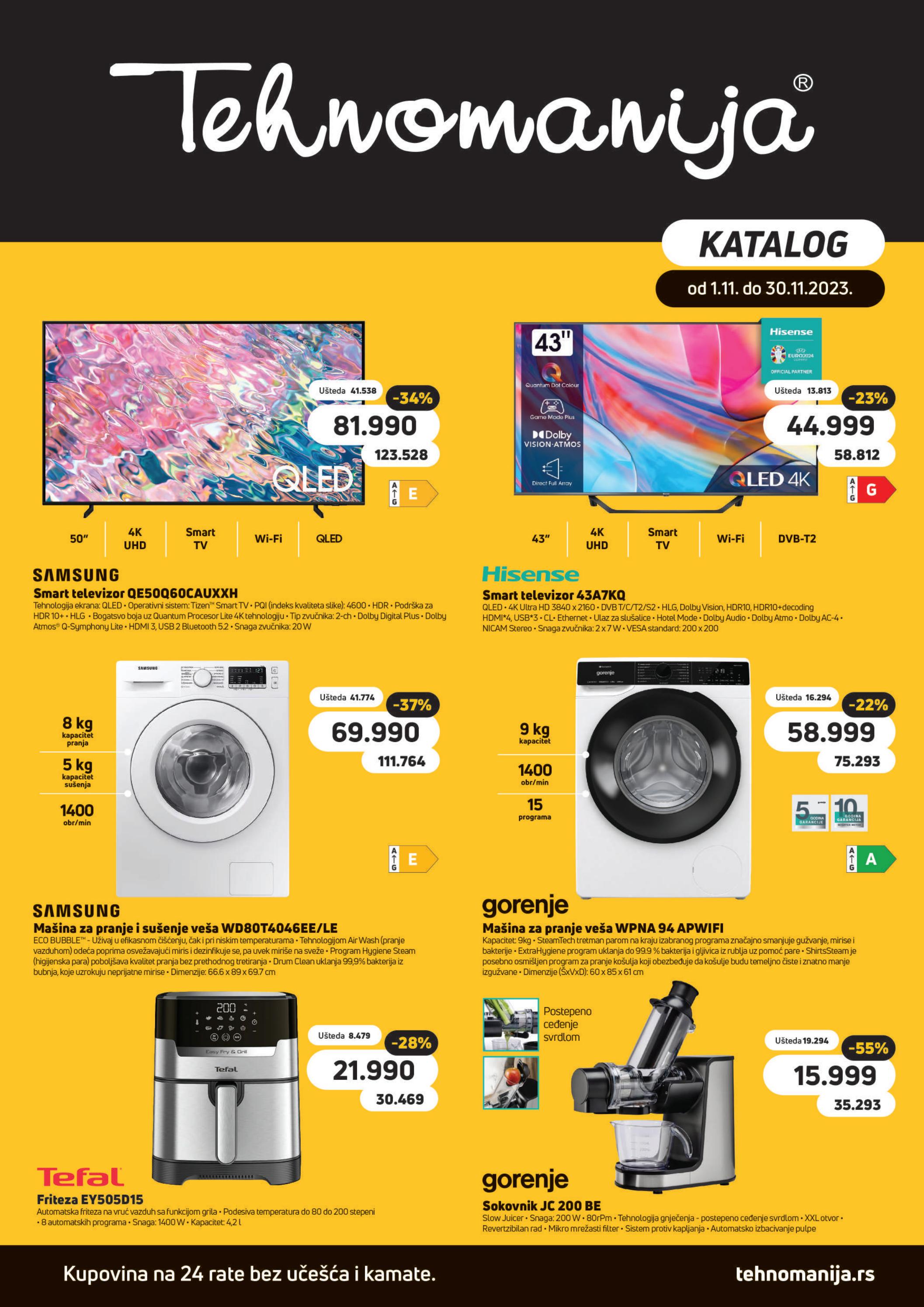 Katalog Bele tehnike, Malih kućnih aparata i Televizora Novembar 2023 by tehnomanija - Issuu