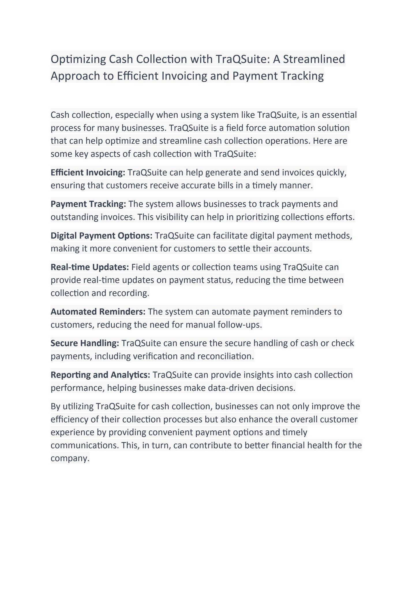 Optimizing Cash Collection with TraQSuite by TraQSuite - Issuu