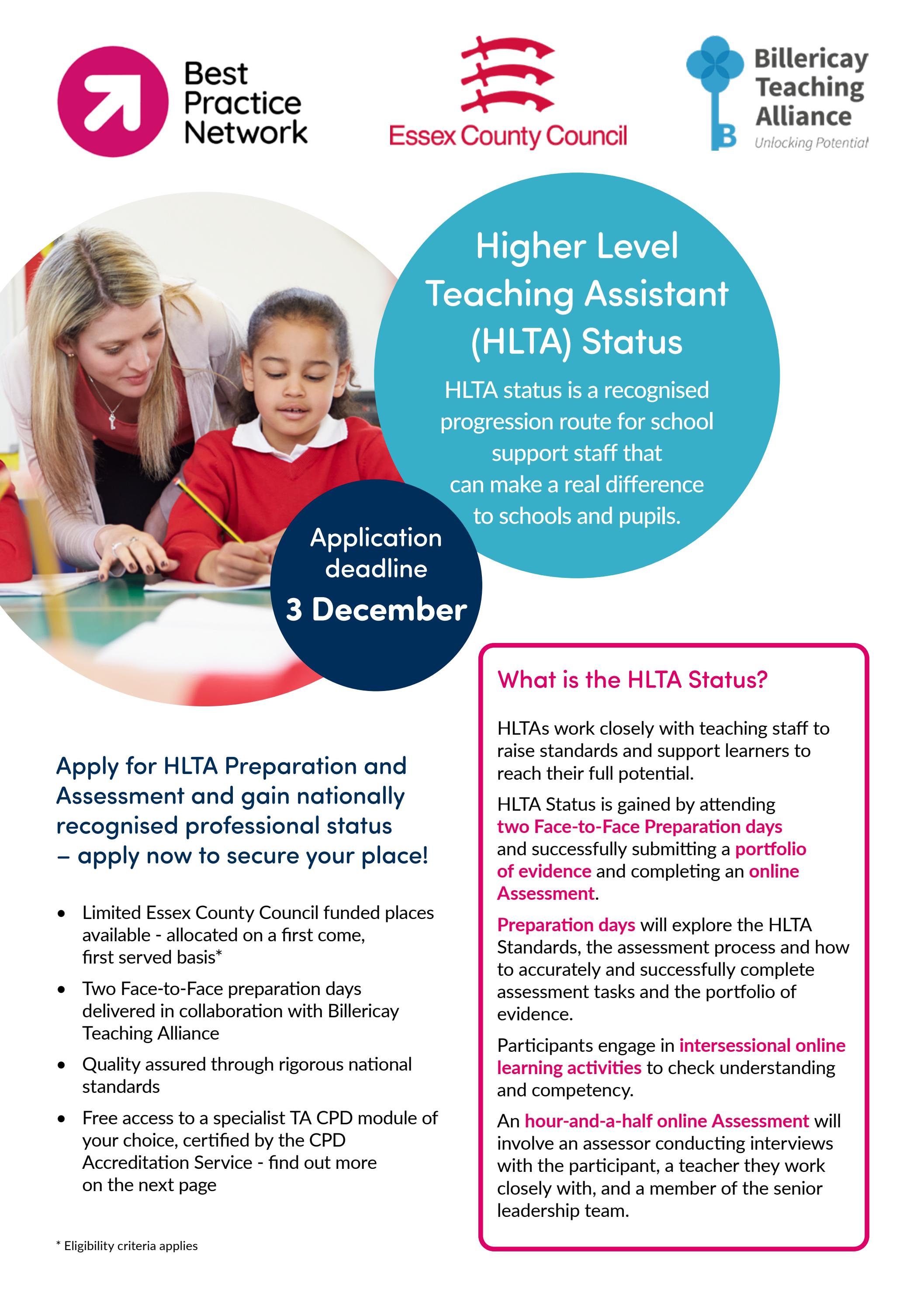 HLTA in collaboration with Billericay Teaching Alliance and Essex ...