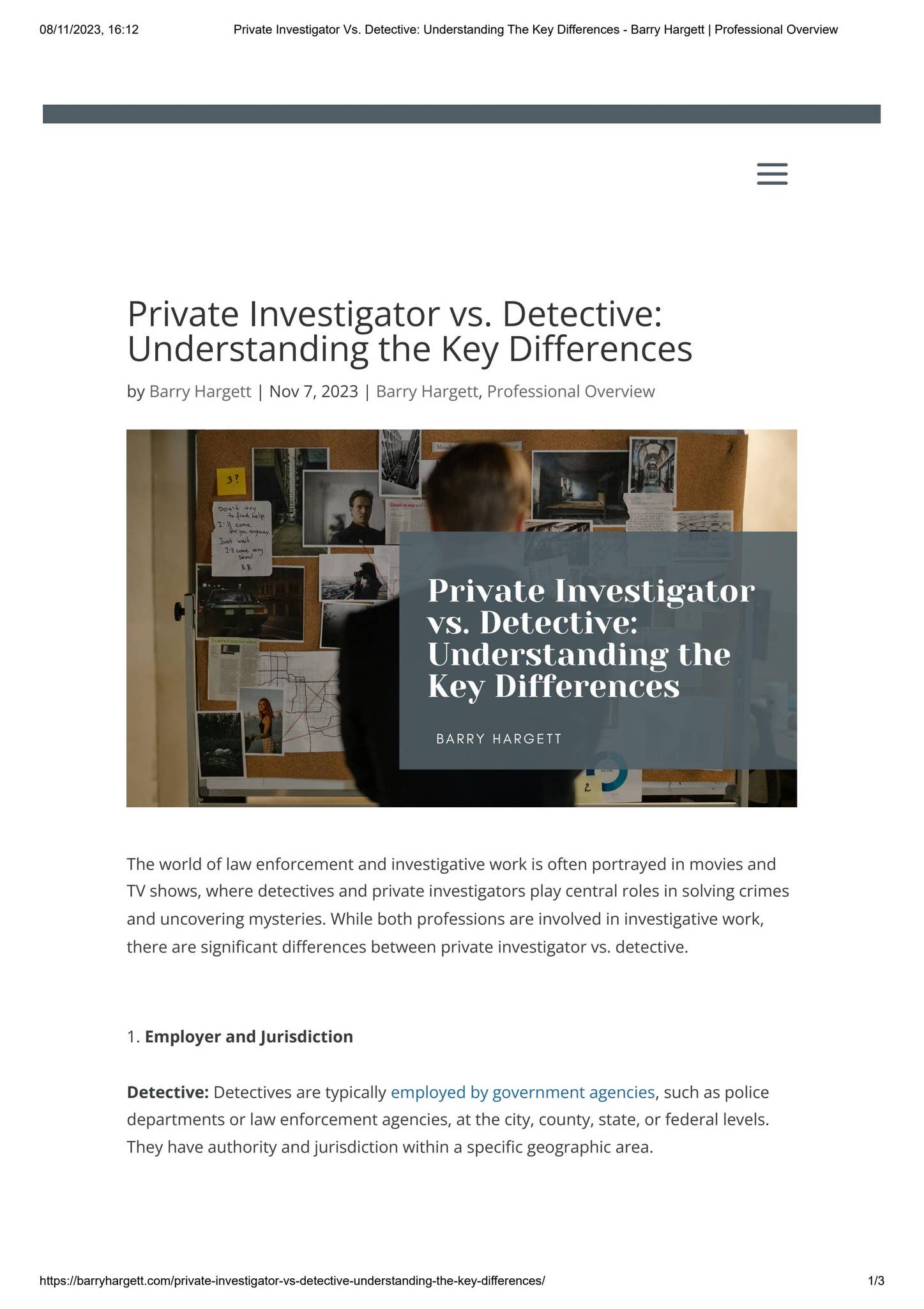 Private Investigator vs. Detective: Understanding the Key Difference by ...