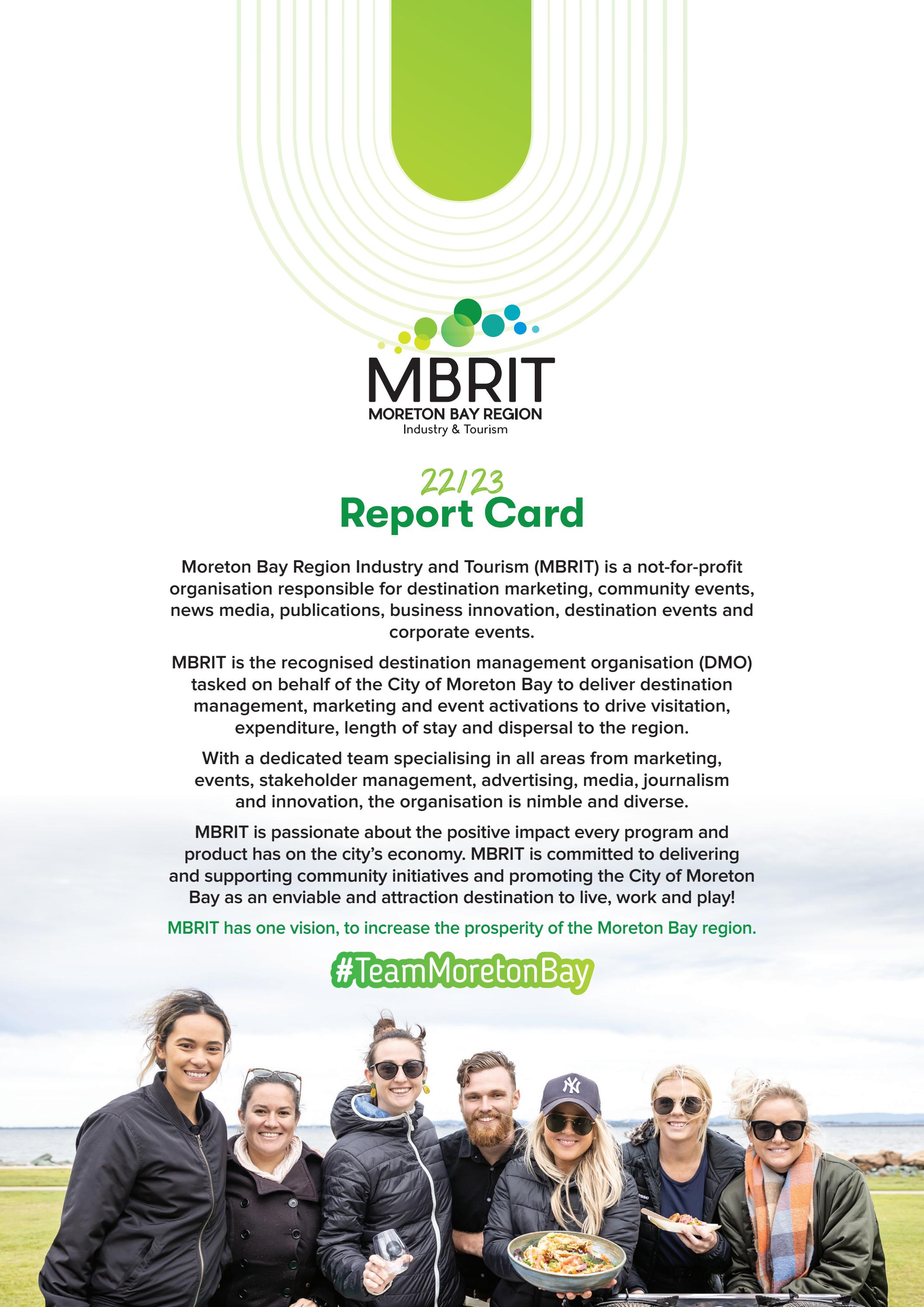 MBRIT 2022/23 Report Card by Visit Moreton Bay Region - Issuu