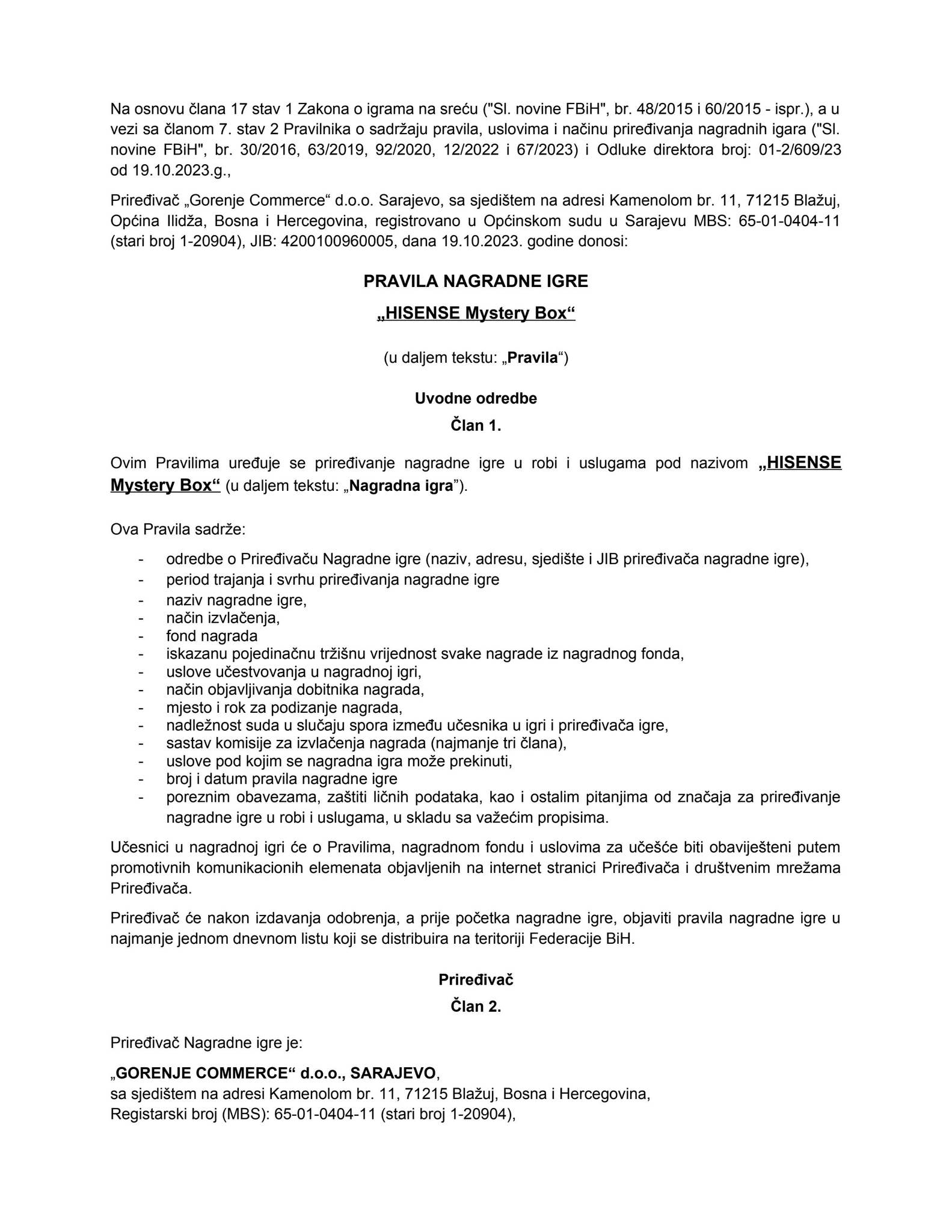 Pravila NI: HSN Mystery Box by Gorenje d.o.o. - Issuu