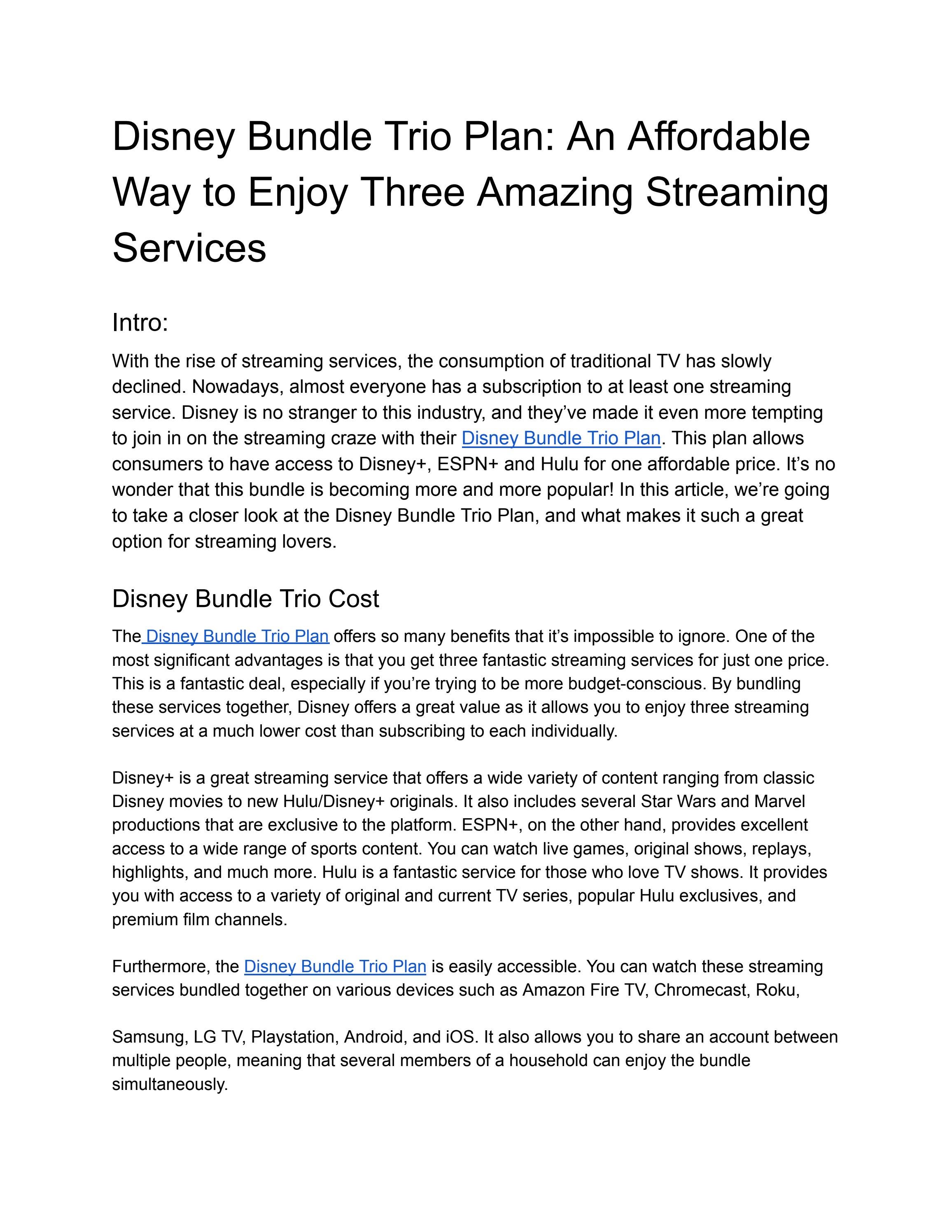 Disney Bundle Trio Plan: An Affordable Way to Enjoy Three Amazing ...