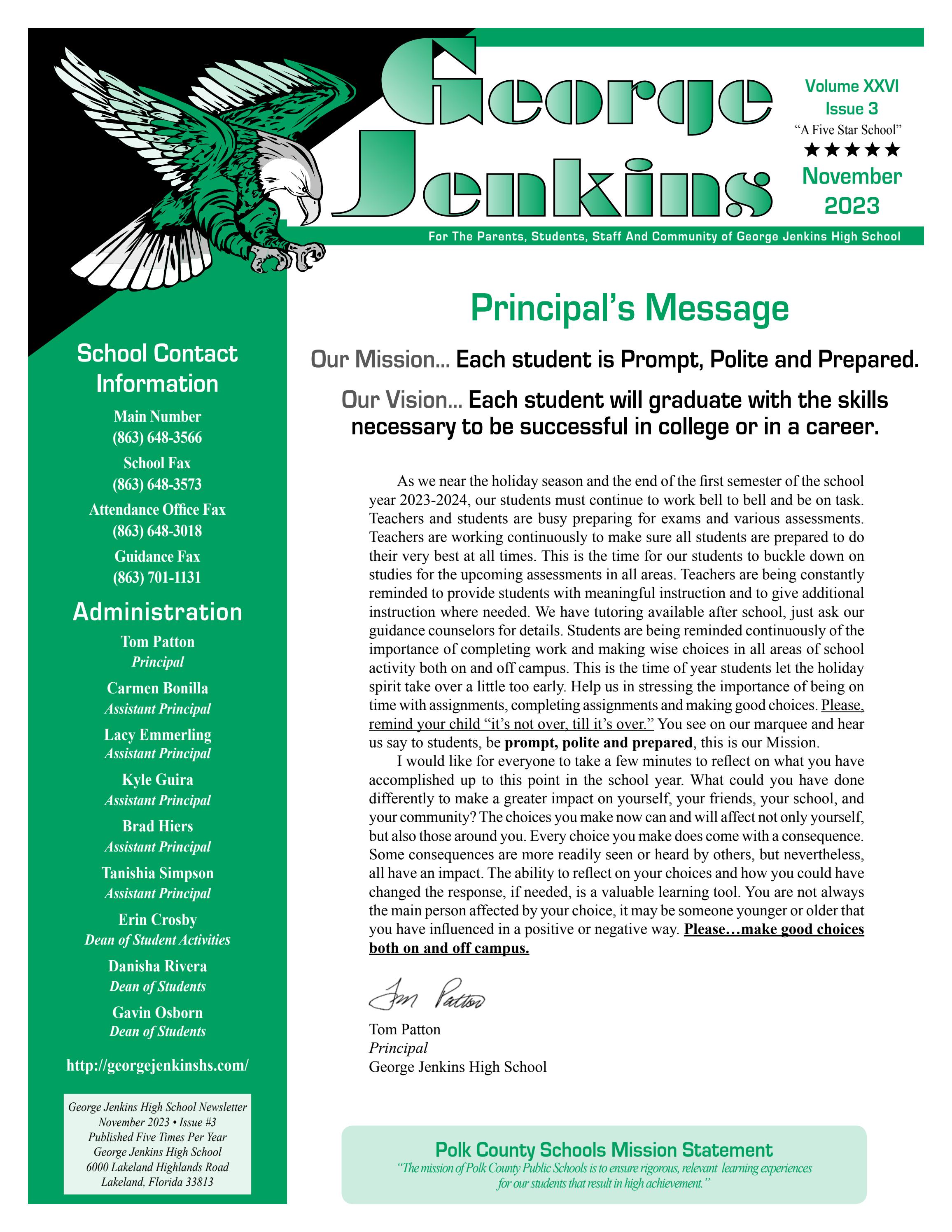 George Jenkins High School Newsletter by Academy Publishing, Inc. - Issuu