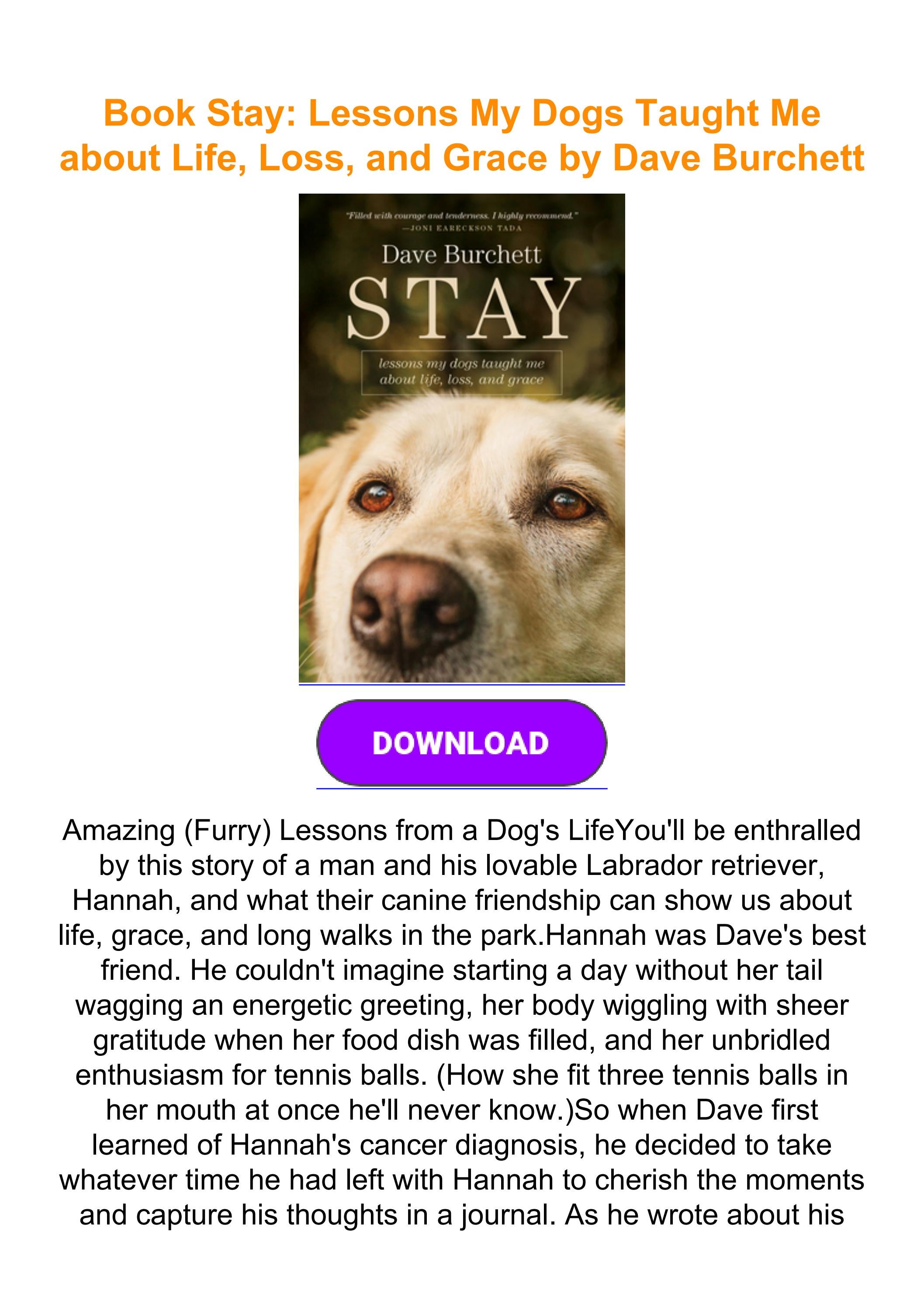 Book Stay: Lessons My Dogs Taught Me about Life, Loss, and Grace by ...