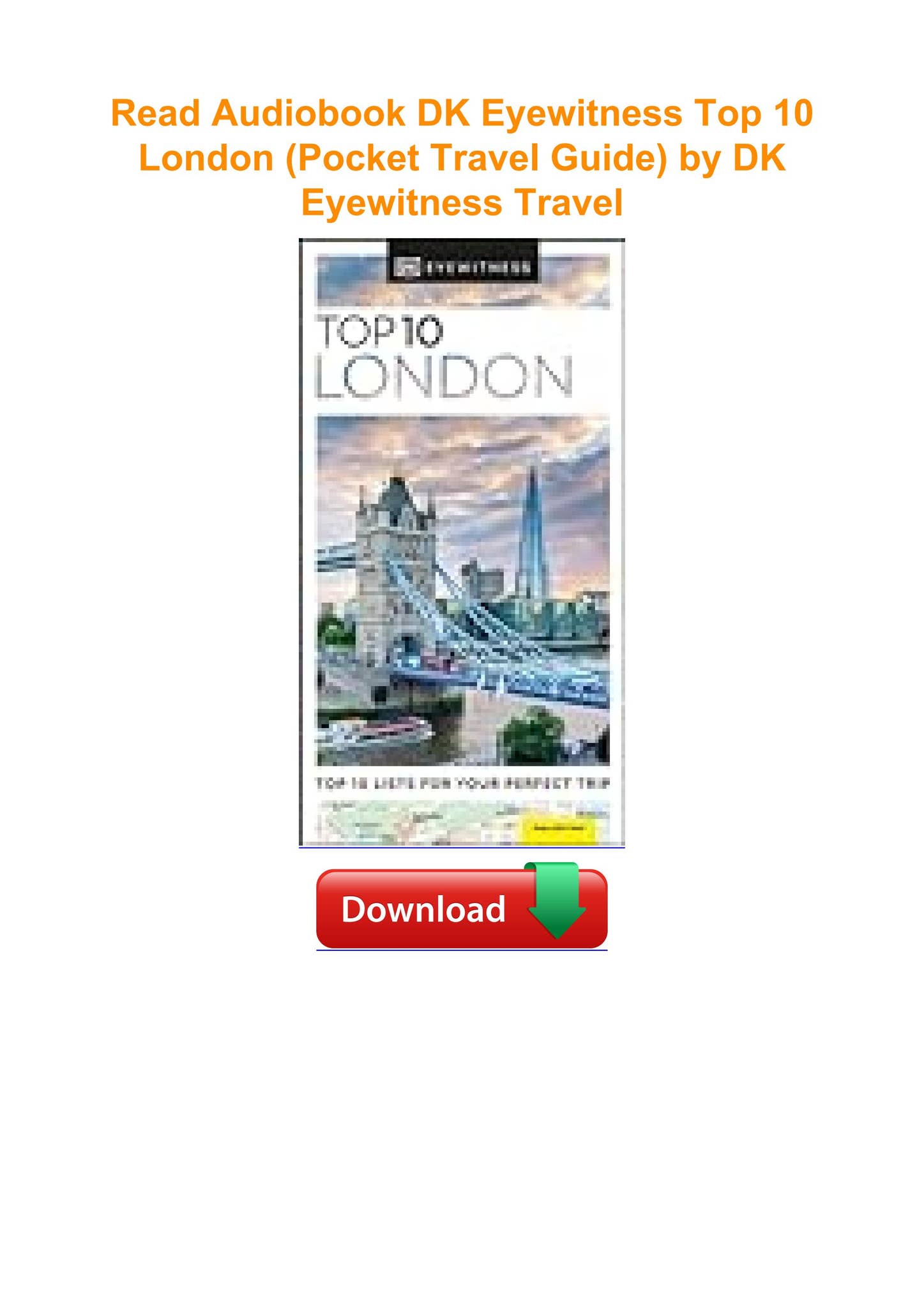 Read Audiobook DK Eyewitness Top 10 London (Pocket Travel Guide) by DK Eyewitness Travel by ...