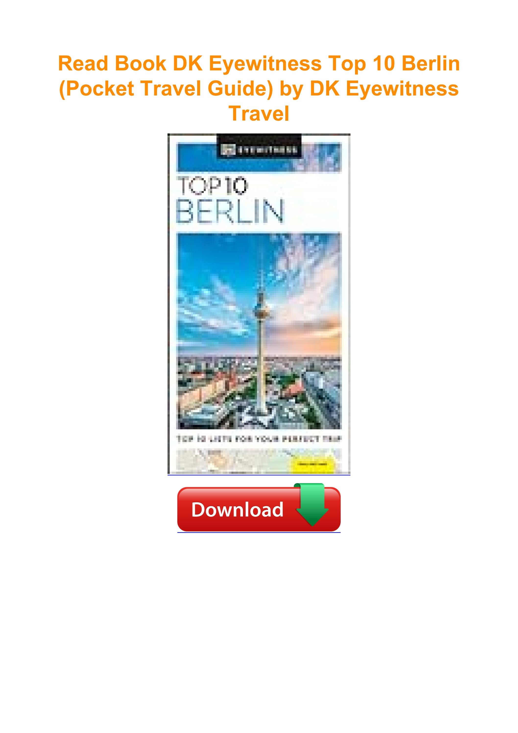 Read Book DK Eyewitness Top 10 Berlin (Pocket Travel Guide) by DK Eyewitness Travel by ...