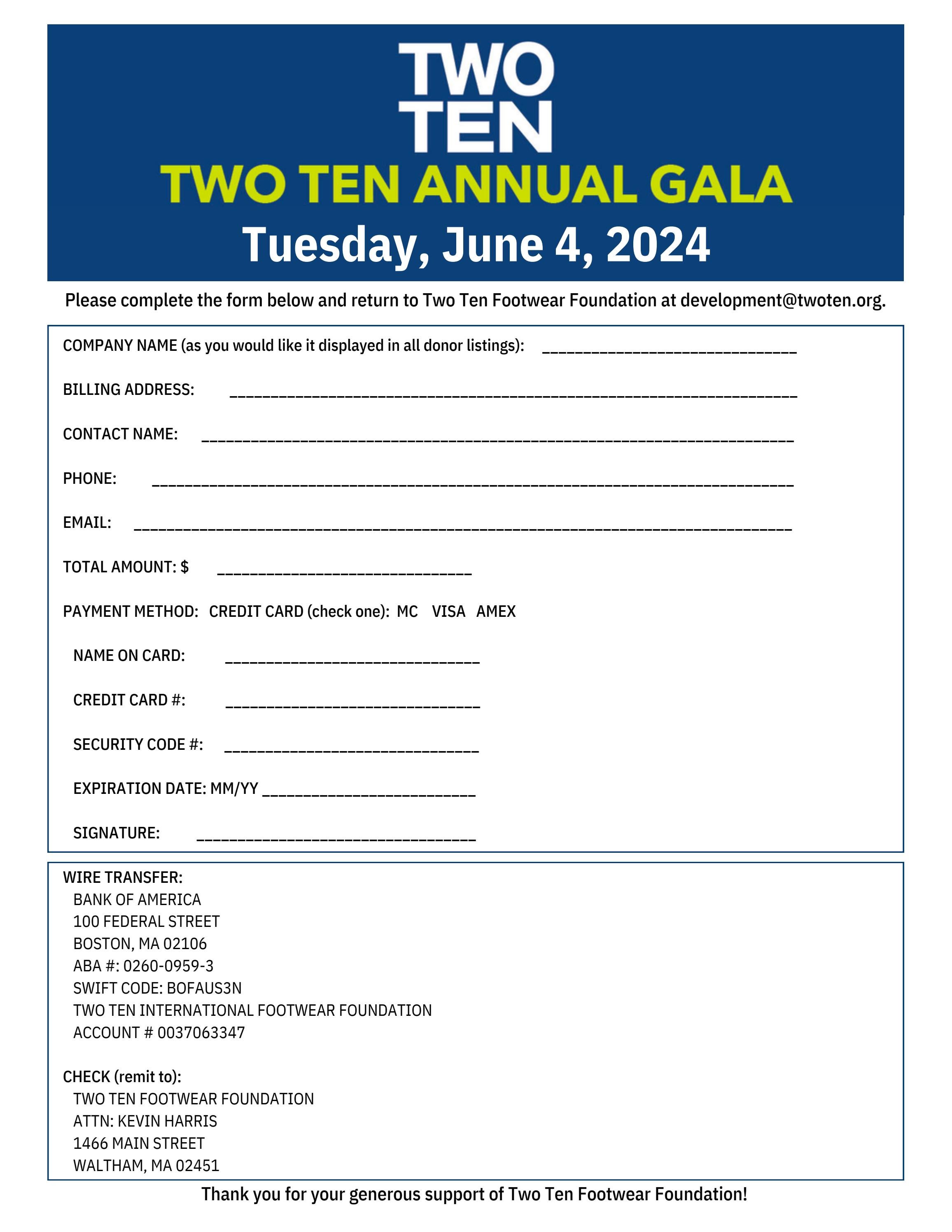 Two Ten 2024 Gala Registration Form by Two Ten Footwear Foundation - Issuu