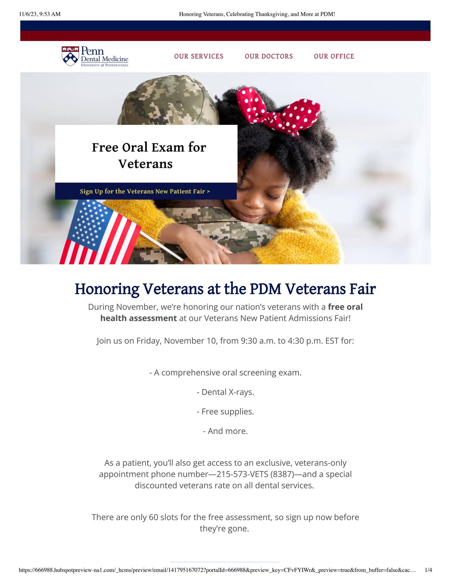 Free Oral Exam for Veterans by Penn Dental Medicine - Issuu