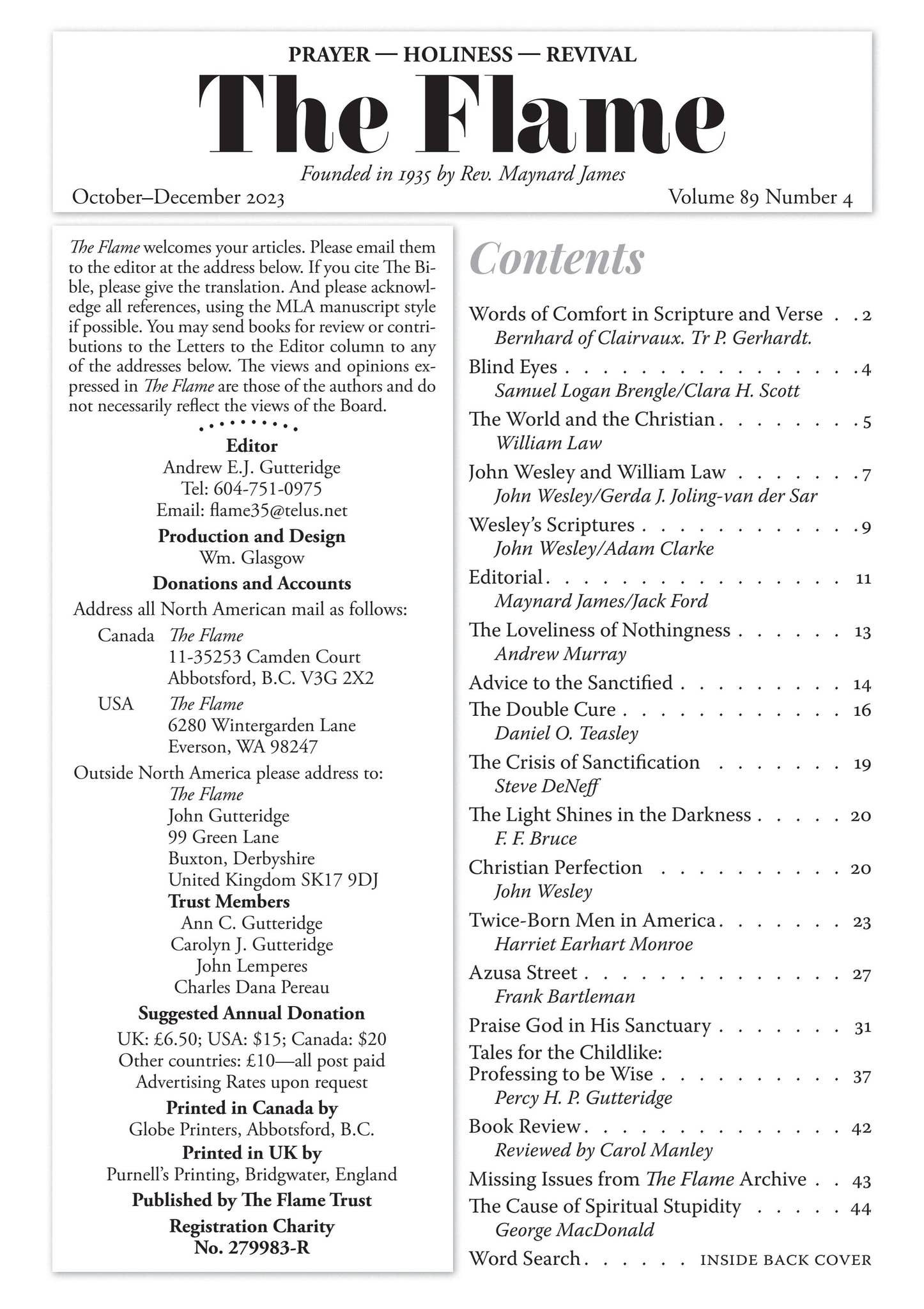 The Flame. October-December 2023 by Andrew E. J. Gutteridge - Issuu