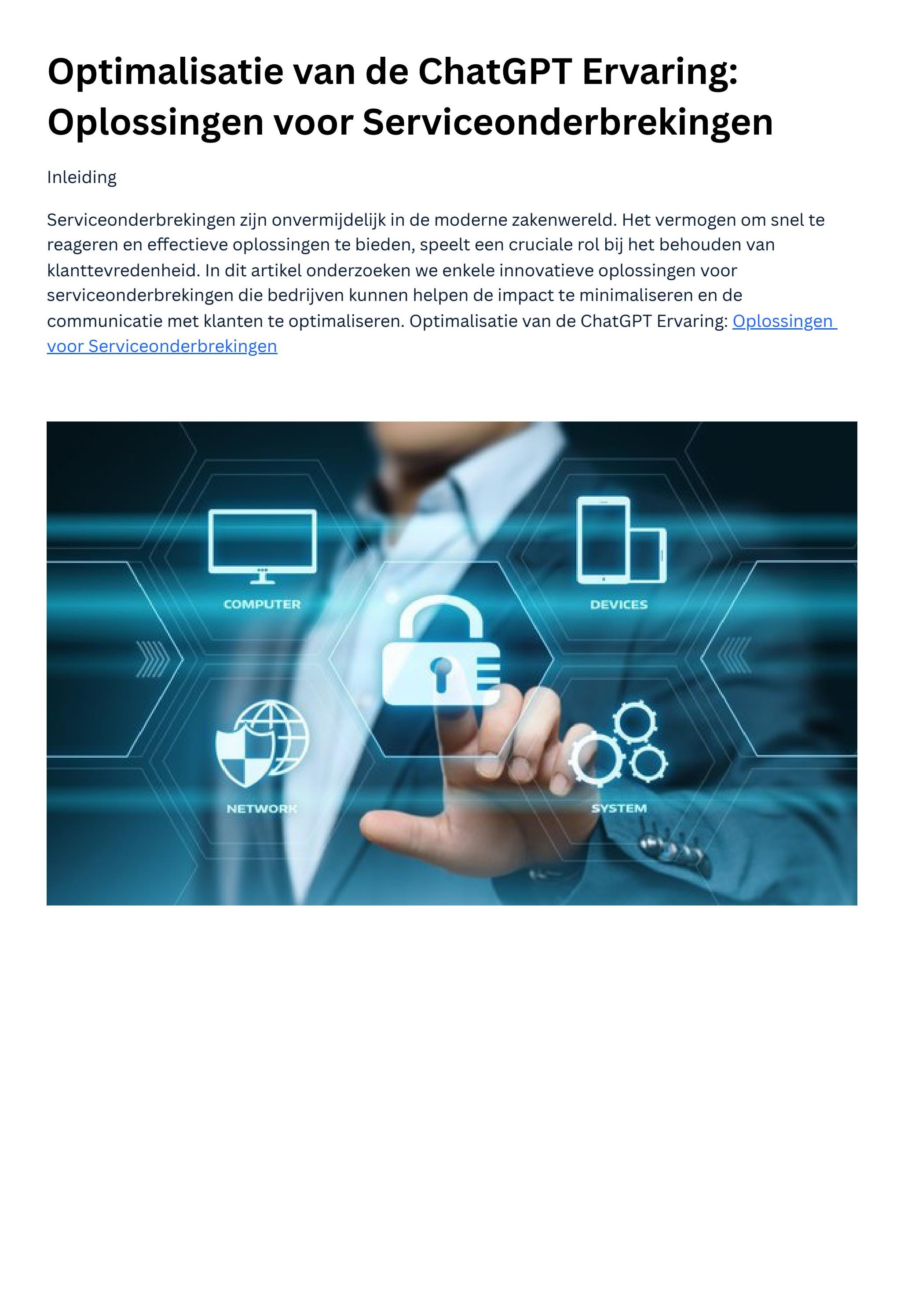 Oplossingen voor Serviceonderbrekingen by Chatgptopenai - Issuu