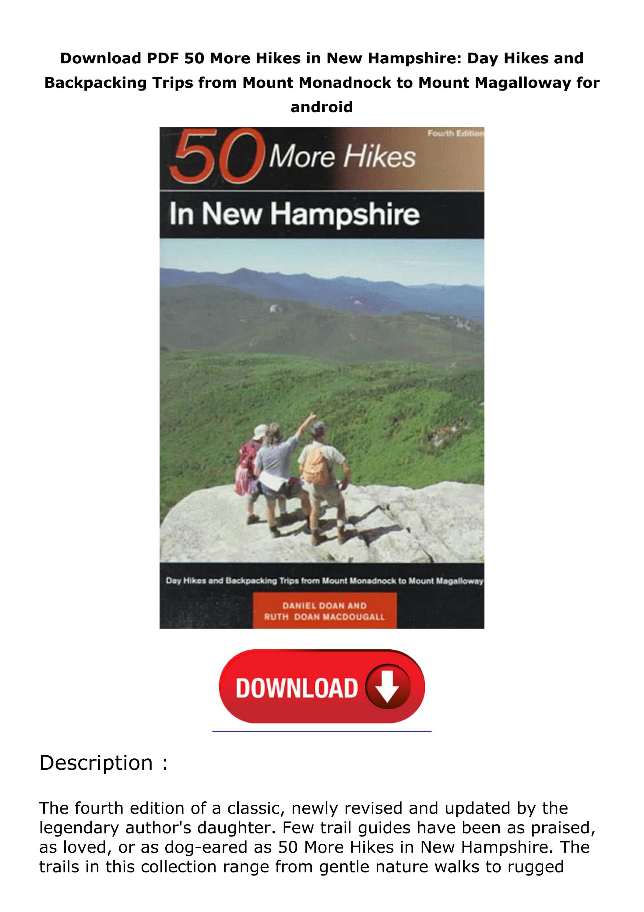 Download PDF 50 More Hikes in New Hampshire: Day Hikes and Backpacking ...