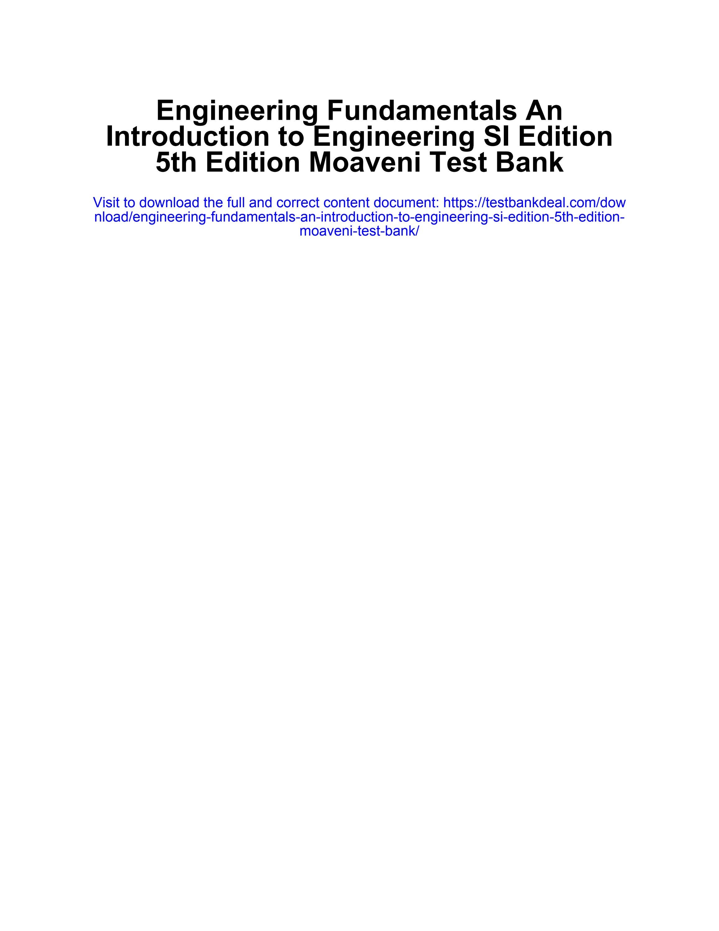 Engineering fundamentals an introduction to engineering si edition 5th ...