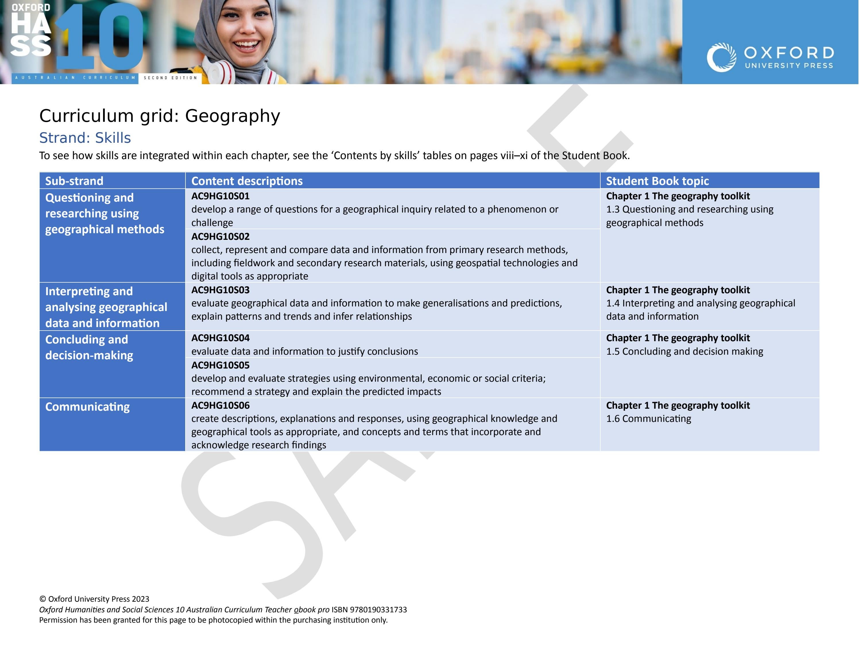 Year 10 Geography sample curriculum grid by OUPANZ - Issuu