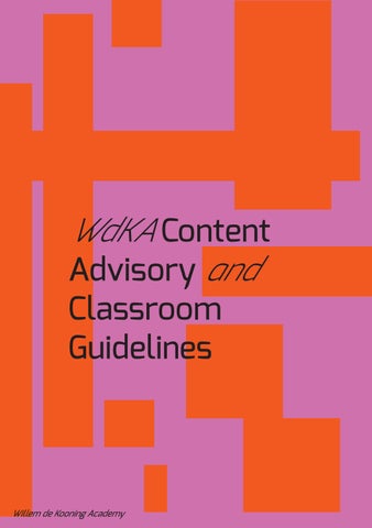 Content advisory and classroom guidelines [1] by WillemdeKooningAcademy ...