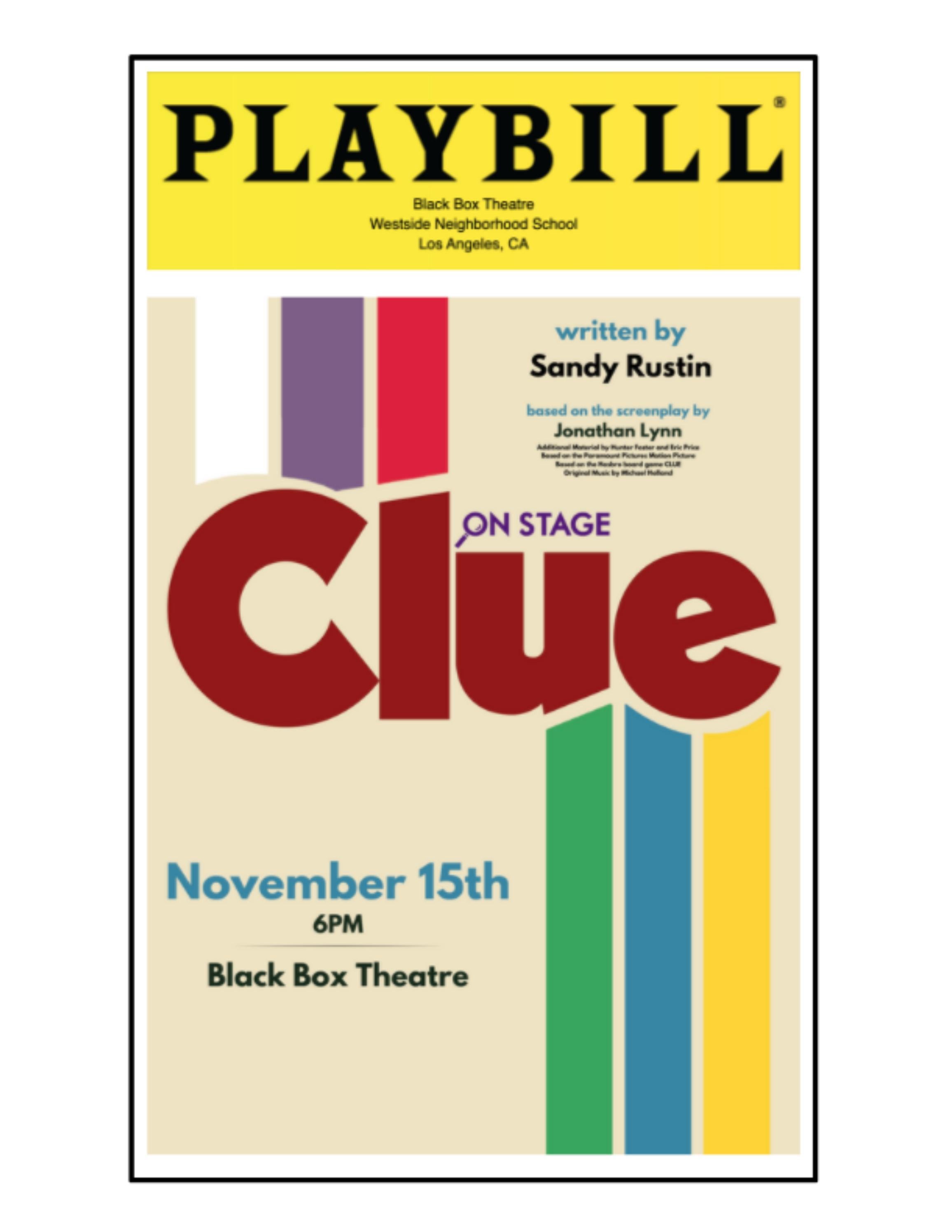 Fall Show: Clue Playbill by Westside Neighborhood School - Issuu