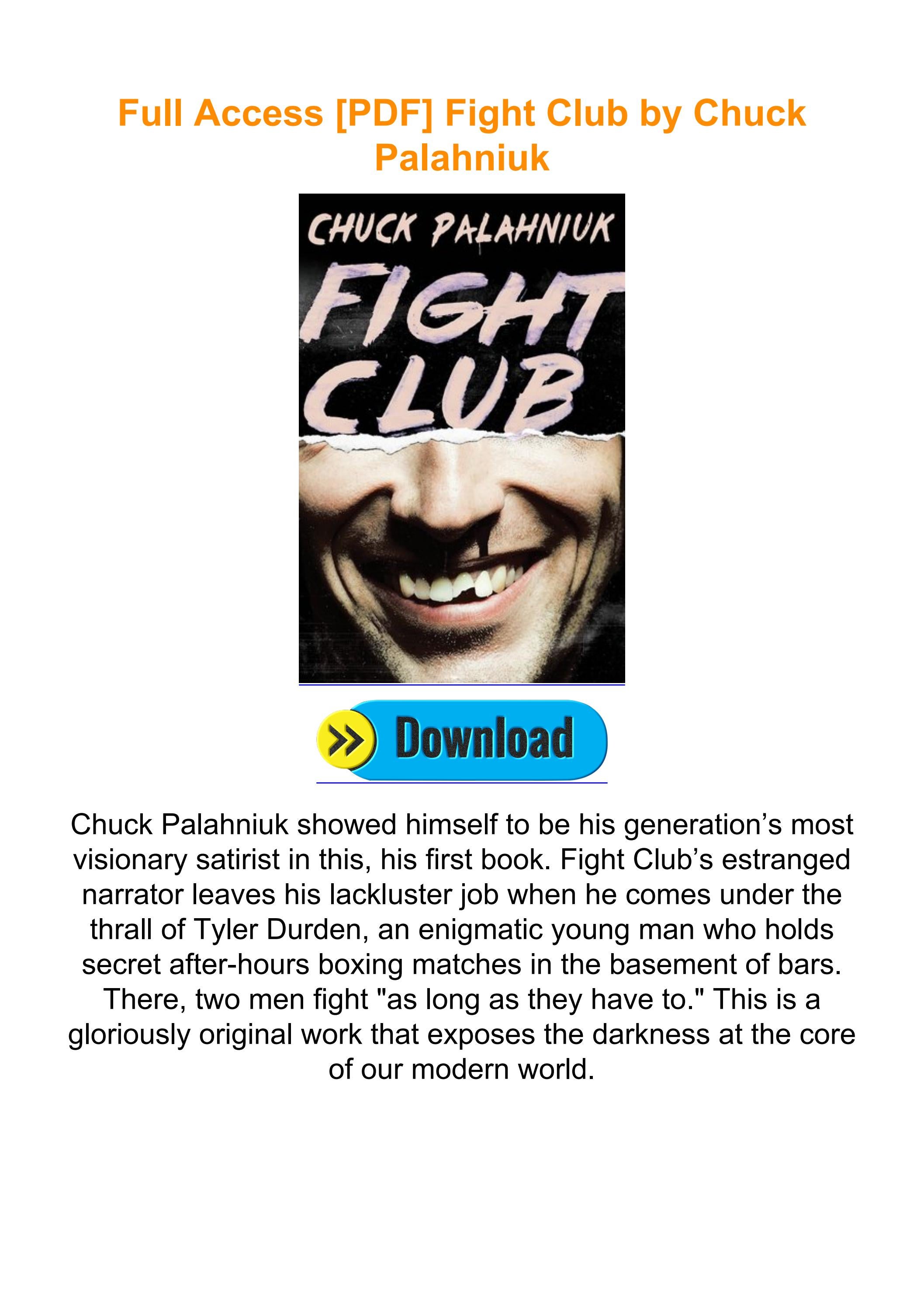 Full Access [PDF] Fight Club by Chuck Palahniuk by trystanfritzi165 - Issuu