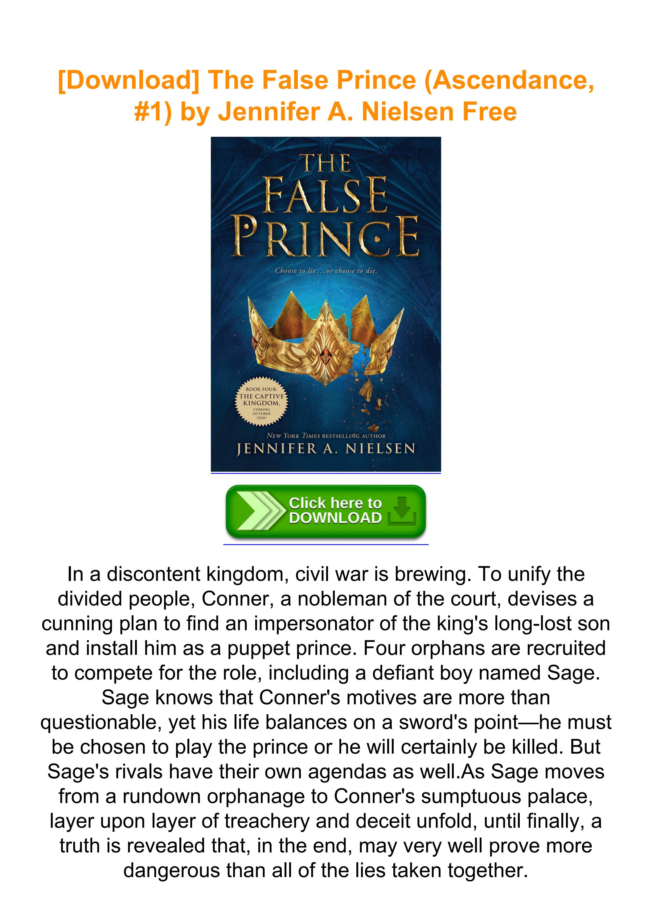 [Download] The False Prince (Ascendance, #1) by Jennifer A. Nielsen ...