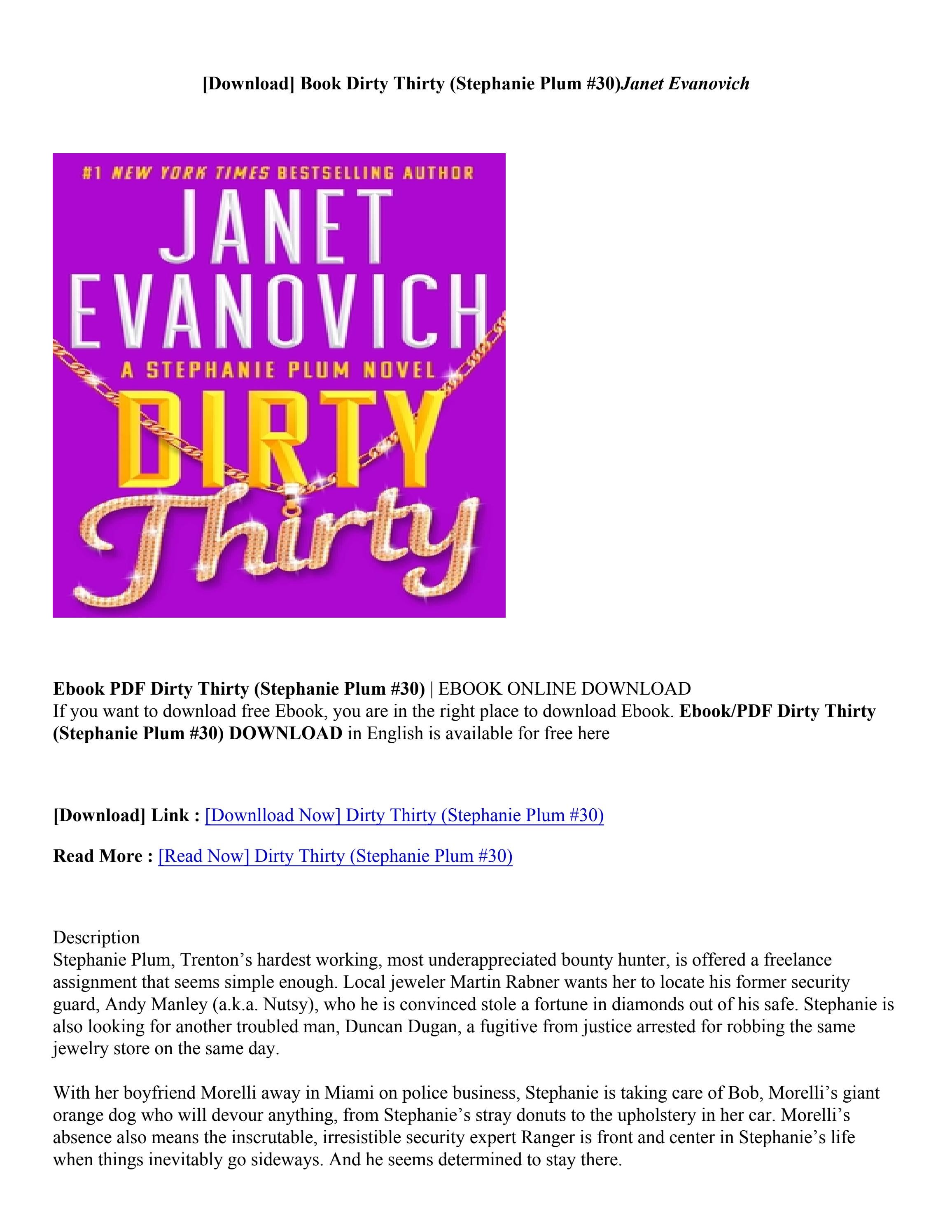 (PDF) Download Dirty Thirty (Stephanie Plum #30) By Janet Evanovich by ... (PDF) Download Dirty Thirty (Stephanie Plum #30) By Janet Evanovich by ...