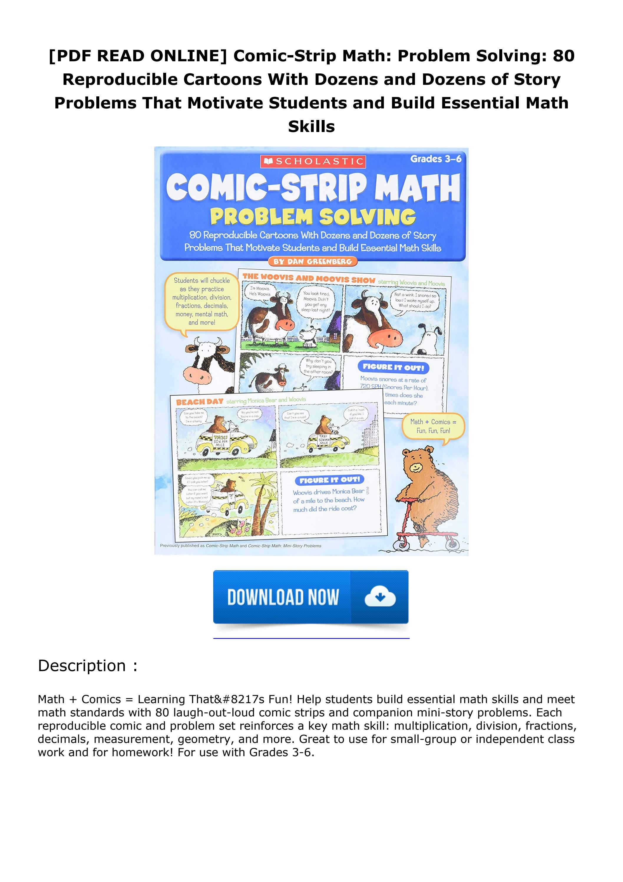 [PDF READ ONLINE] Comic-Strip Math: Problem Solving: 80 Reproducible ...