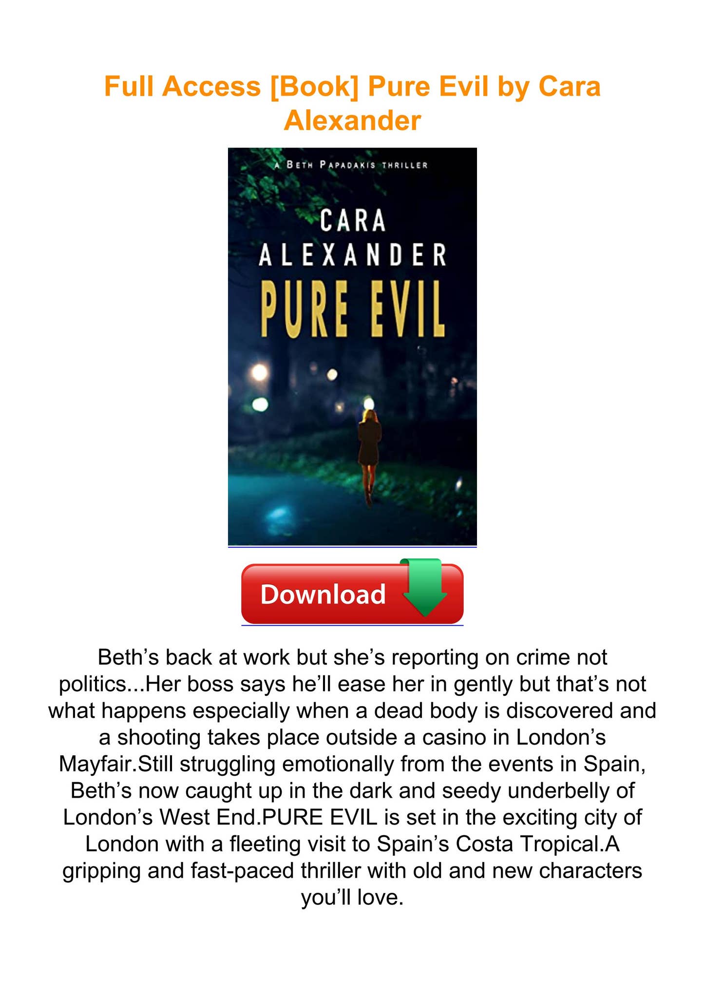Full Access [Book] Pure Evil by Cara Alexander by SabrinaTrentino - Issuu