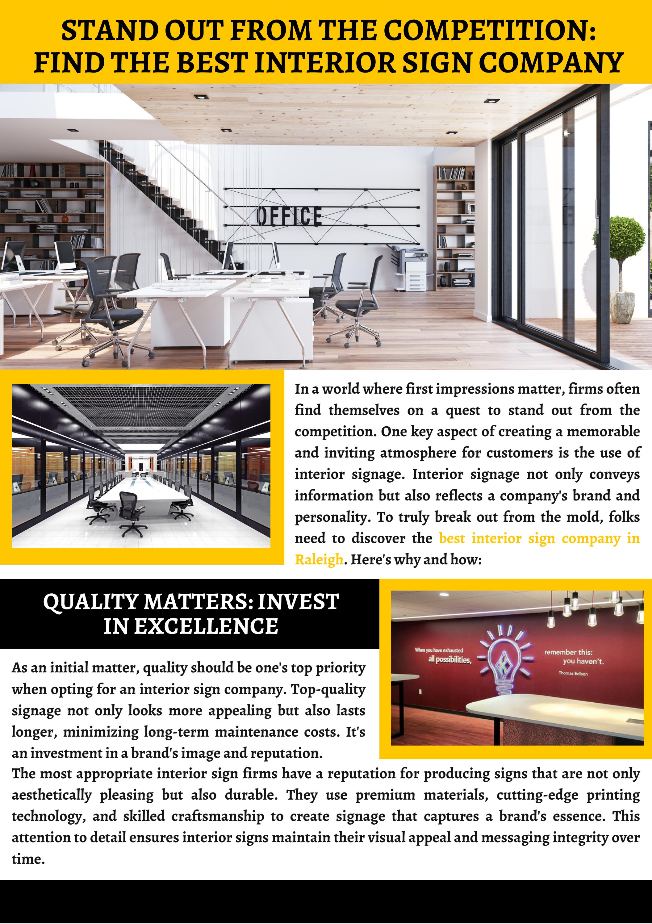 Stand Out from the Competition: Find the Best Interior Sign Company by ...