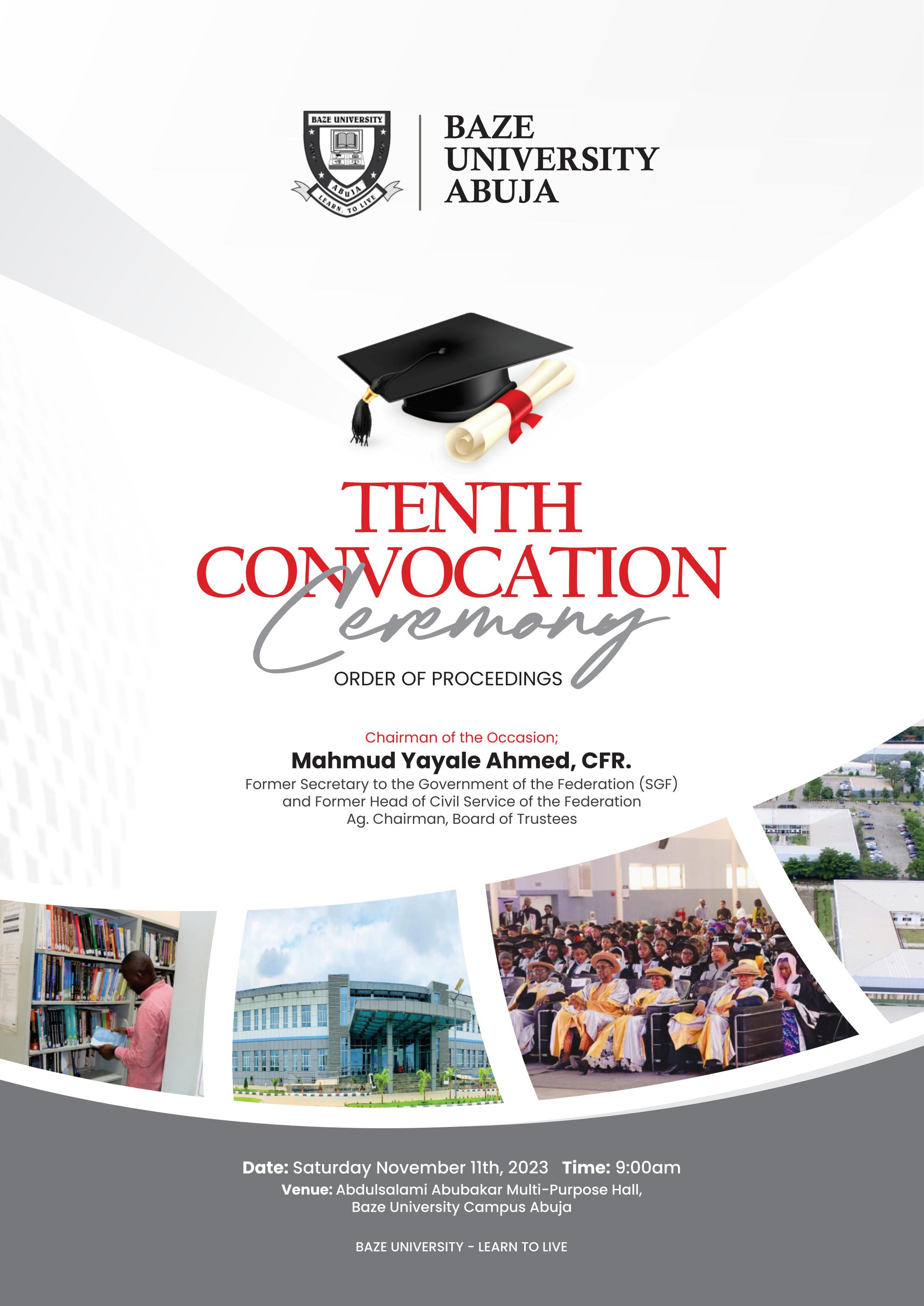 BAZE UNIVERSITY ABUJA - 10th CONVOCATION CEREMONY by Baze University - Issuu