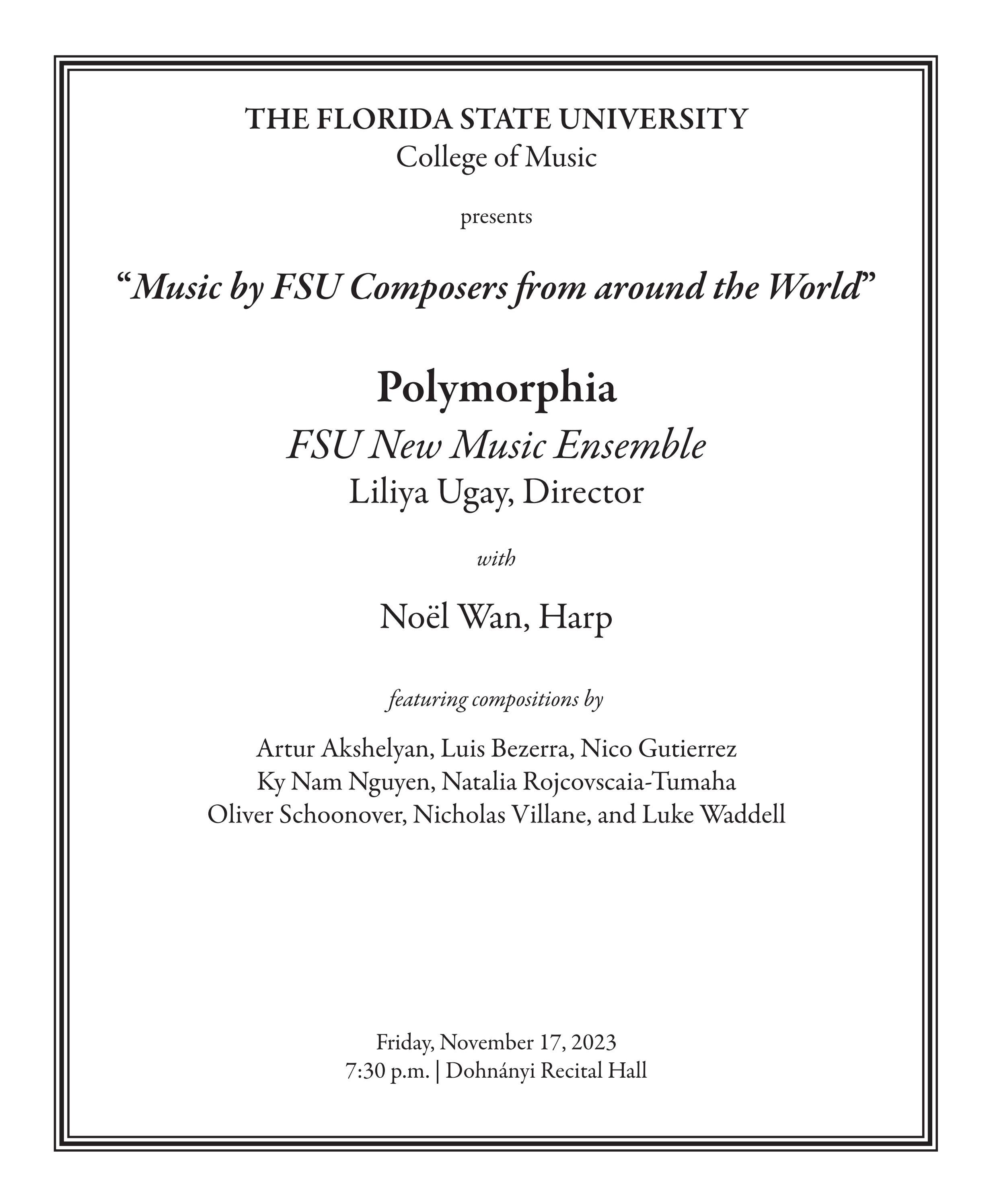 20231117_Polymorphia by Florida State University College of Music - Issuu