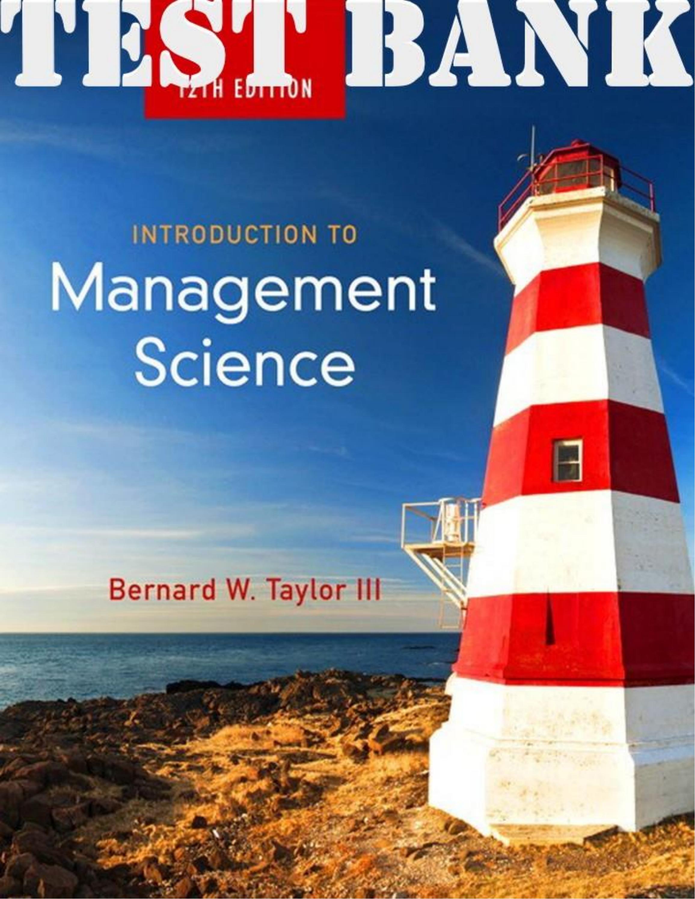 TEST BANK for Introduction to Management Science 12th Edition ISBN ...